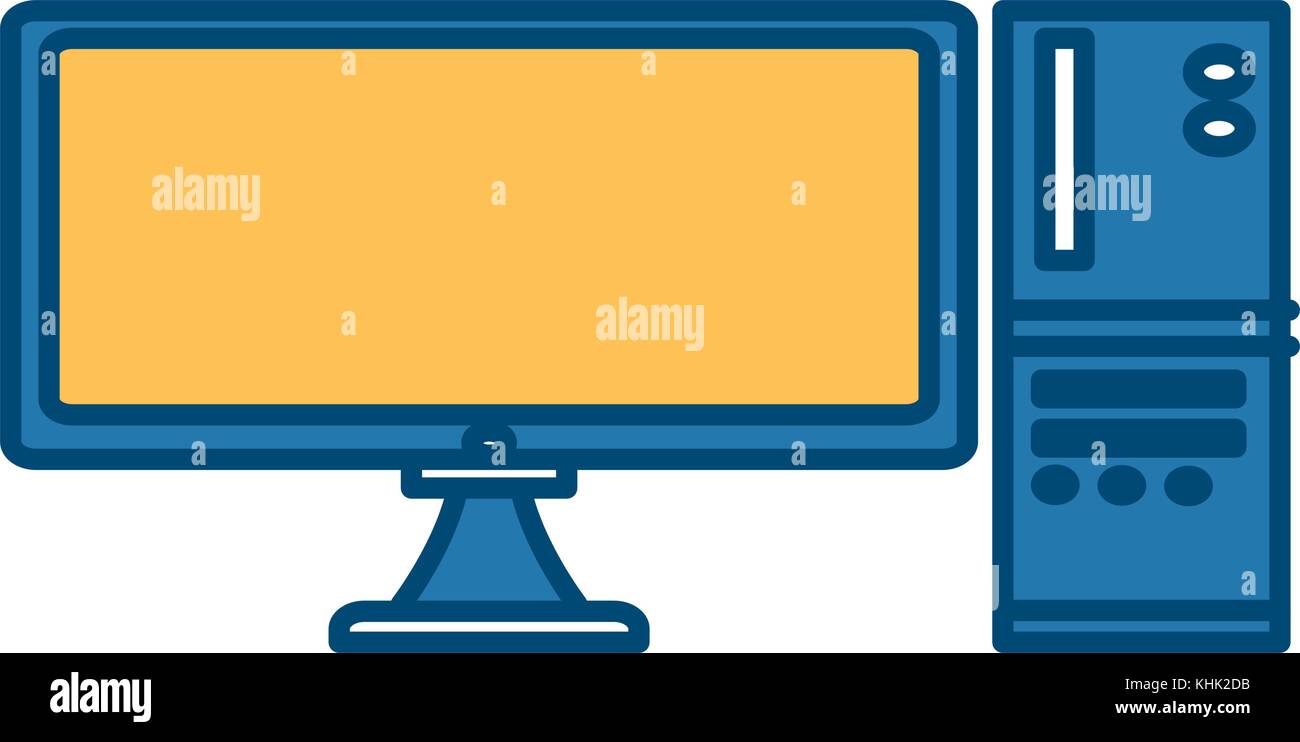 Desk computer technology Stock Vector Image & Art - Alamy