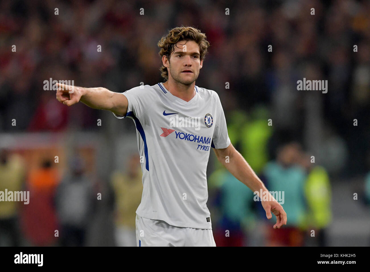 Marcos Alonso Chelsea. Roma 31-10-2017 Stadio Olimpico Champions League ...
