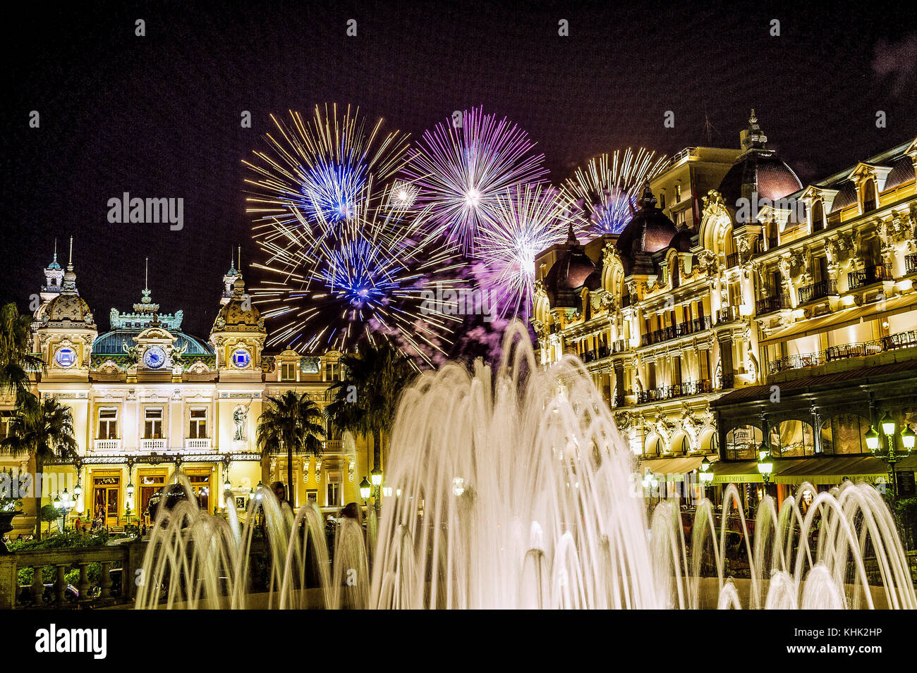 Europe. Principality of Monaco (98). Monte-Carlo. Fireworks front of ...