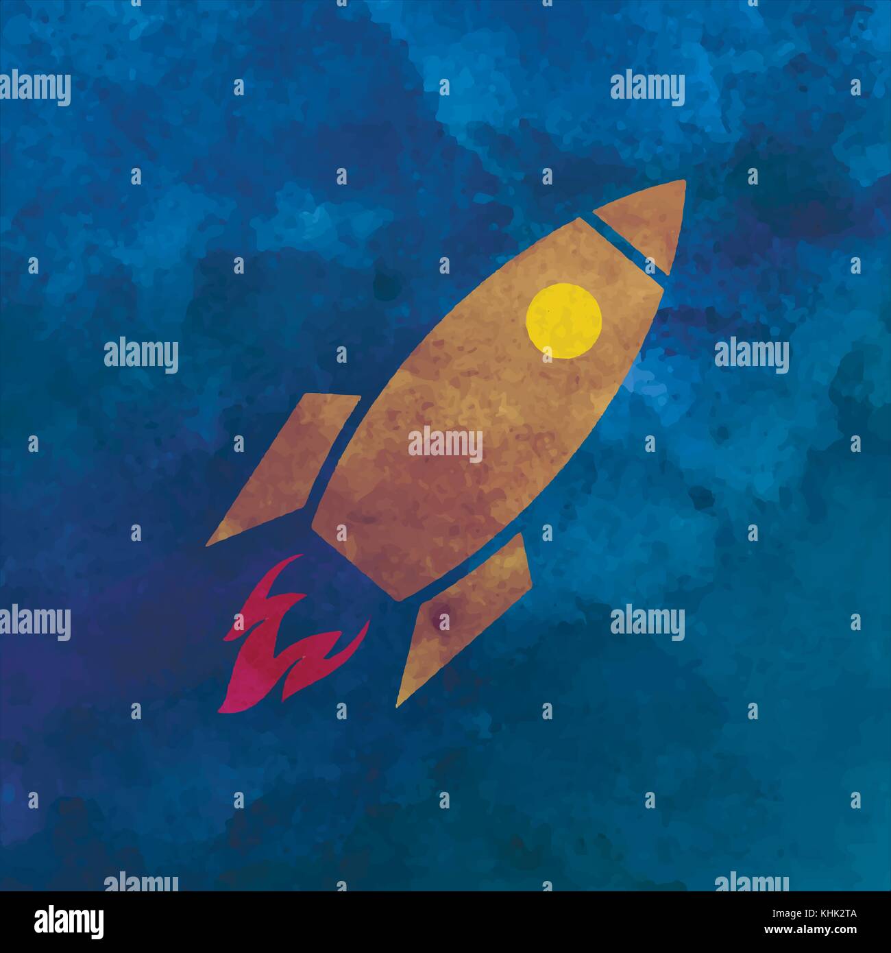Watercolor Rocket on aquarelle background Stock Vector Image & Art - Alamy