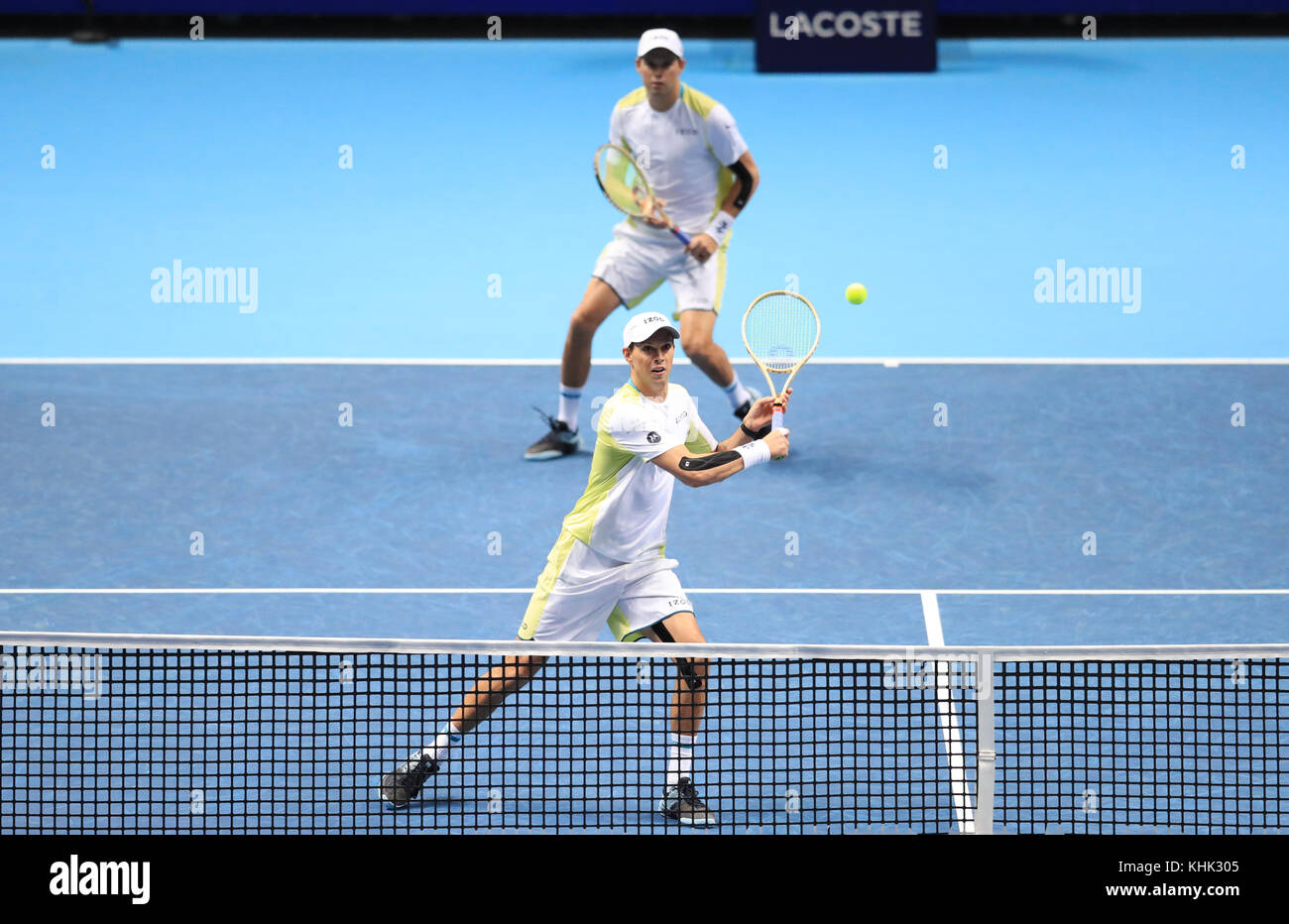 Bob Bryan and Mike Bryan during day six of the NITTO ATP World Tour ...