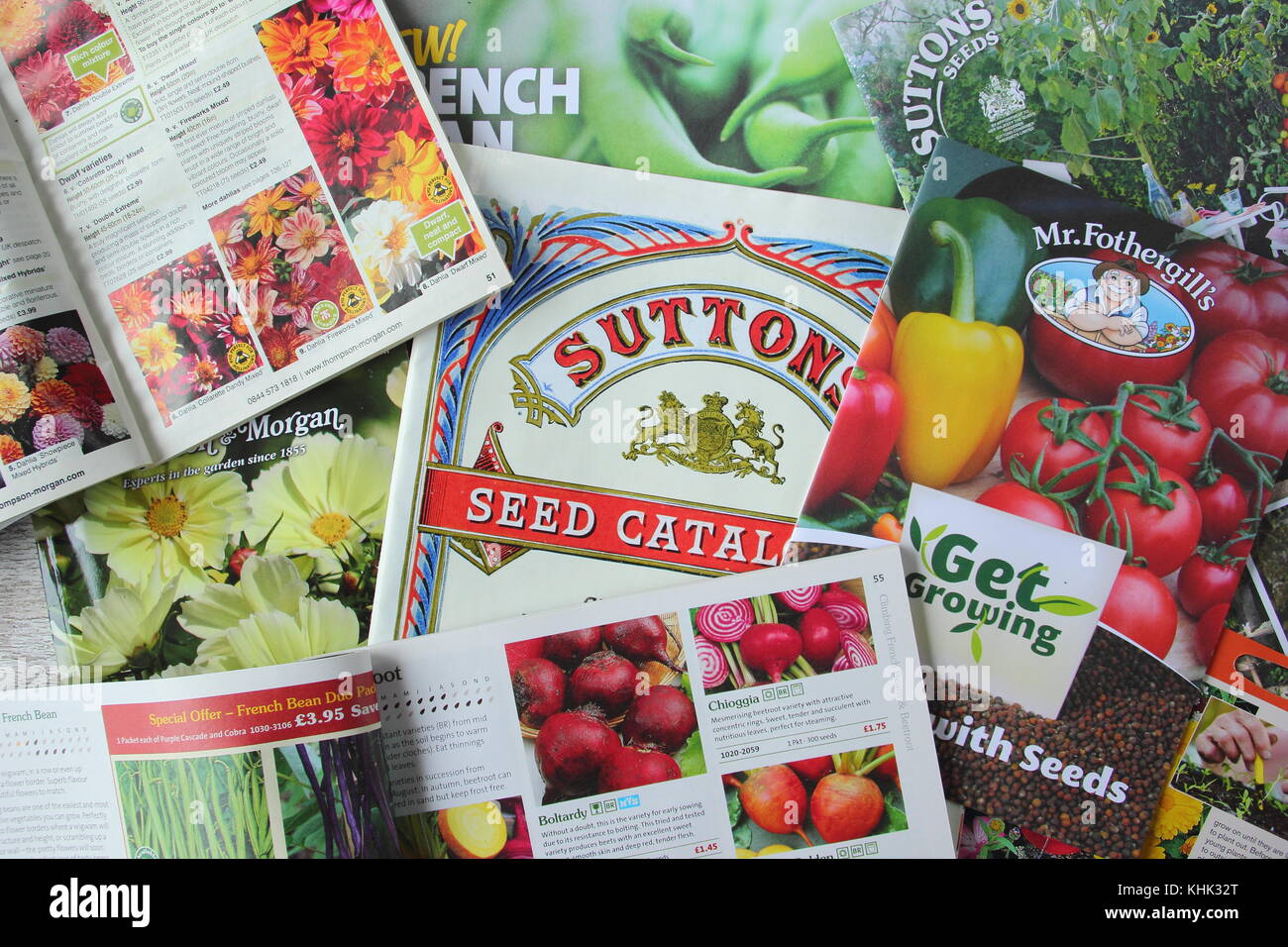 Seed catalogues for flowers and vegetables from various UK suppliers ...