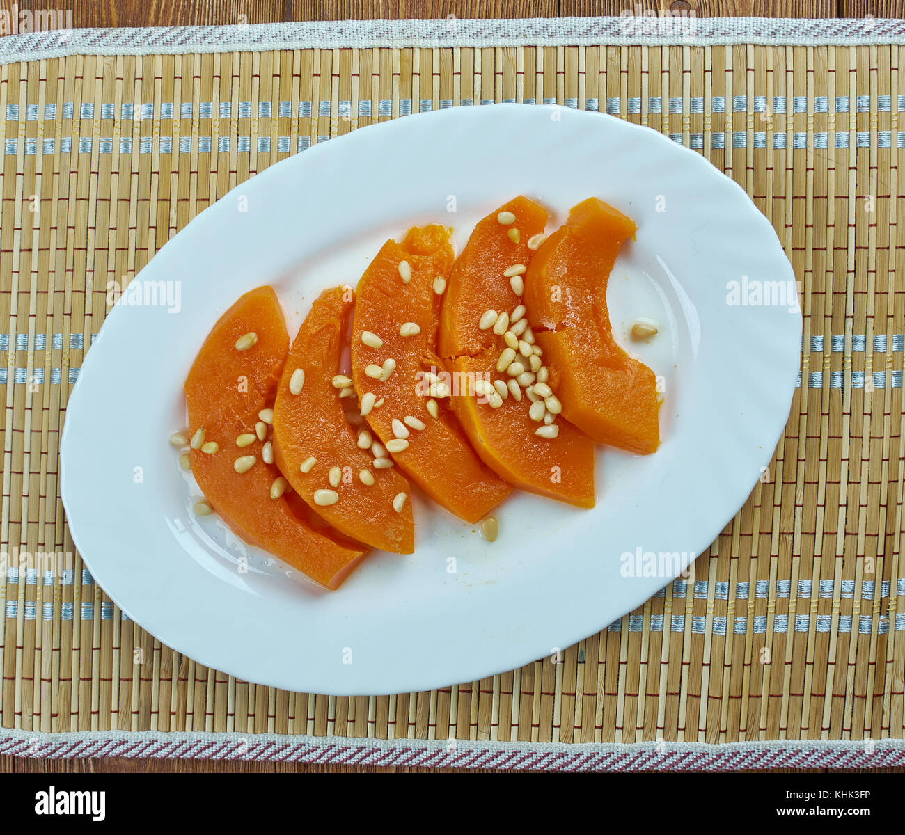 Fırında balkabagi - Delicious traditional Turkish pumpkin dessert.close ...