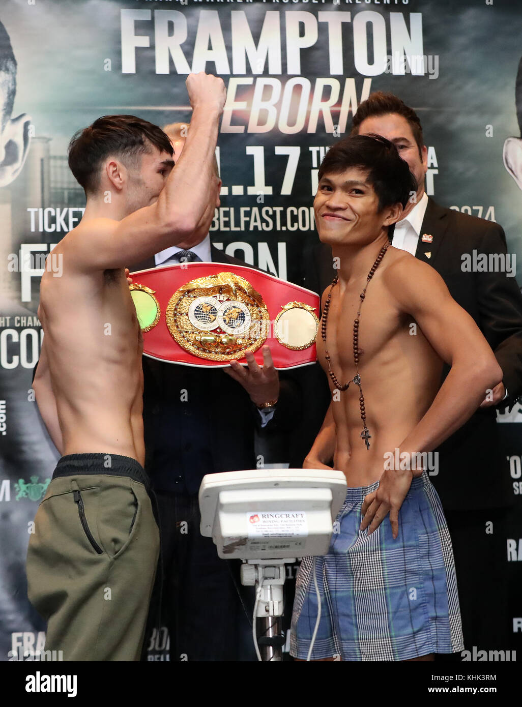 Jamie Conlan and Jerwin Ancajas during the weigh in at the Clayton ...