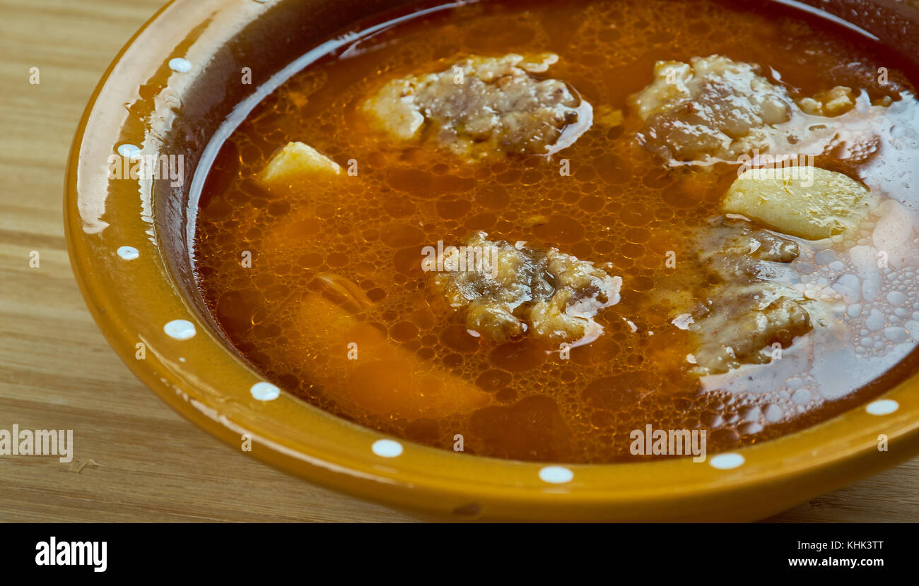 Patatesli Sulu Kofte - Turkish soup with meatballs Stock Photo - Alamy