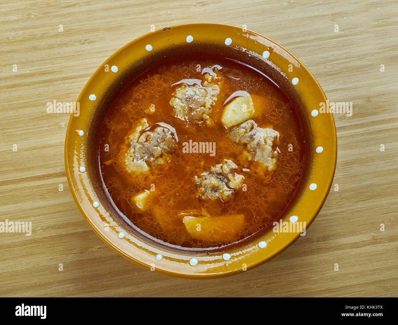 Patatesli Sulu Kofte - Turkish soup with meatballs Stock Photo - Alamy