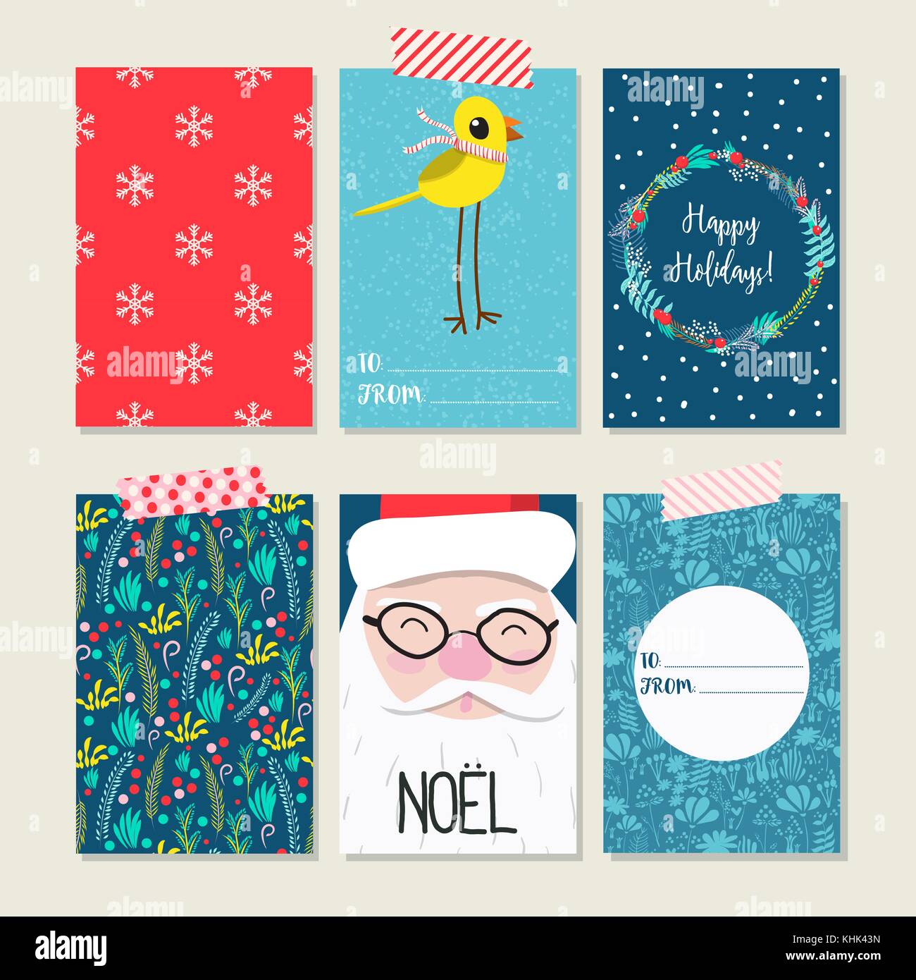Vector set of Christmas cards Stock Vector Image & Art - Alamy