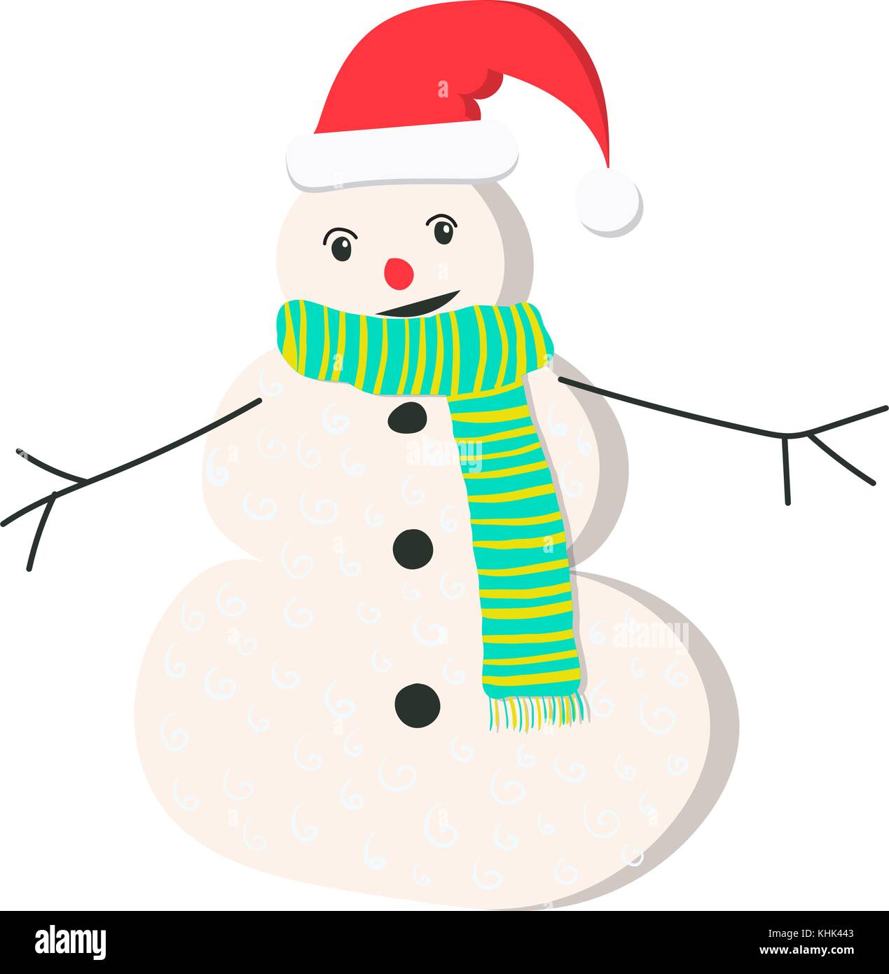 Smiling snowman in red santa Stock Vector Images - Alamy