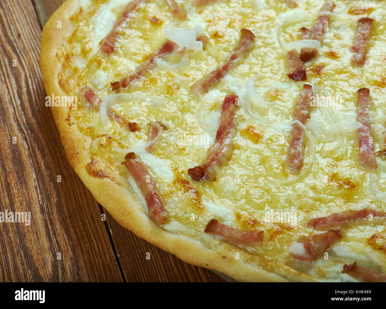 Flammekueche - Alsatian-Mosellan and South German dish Stock Photo - Alamy