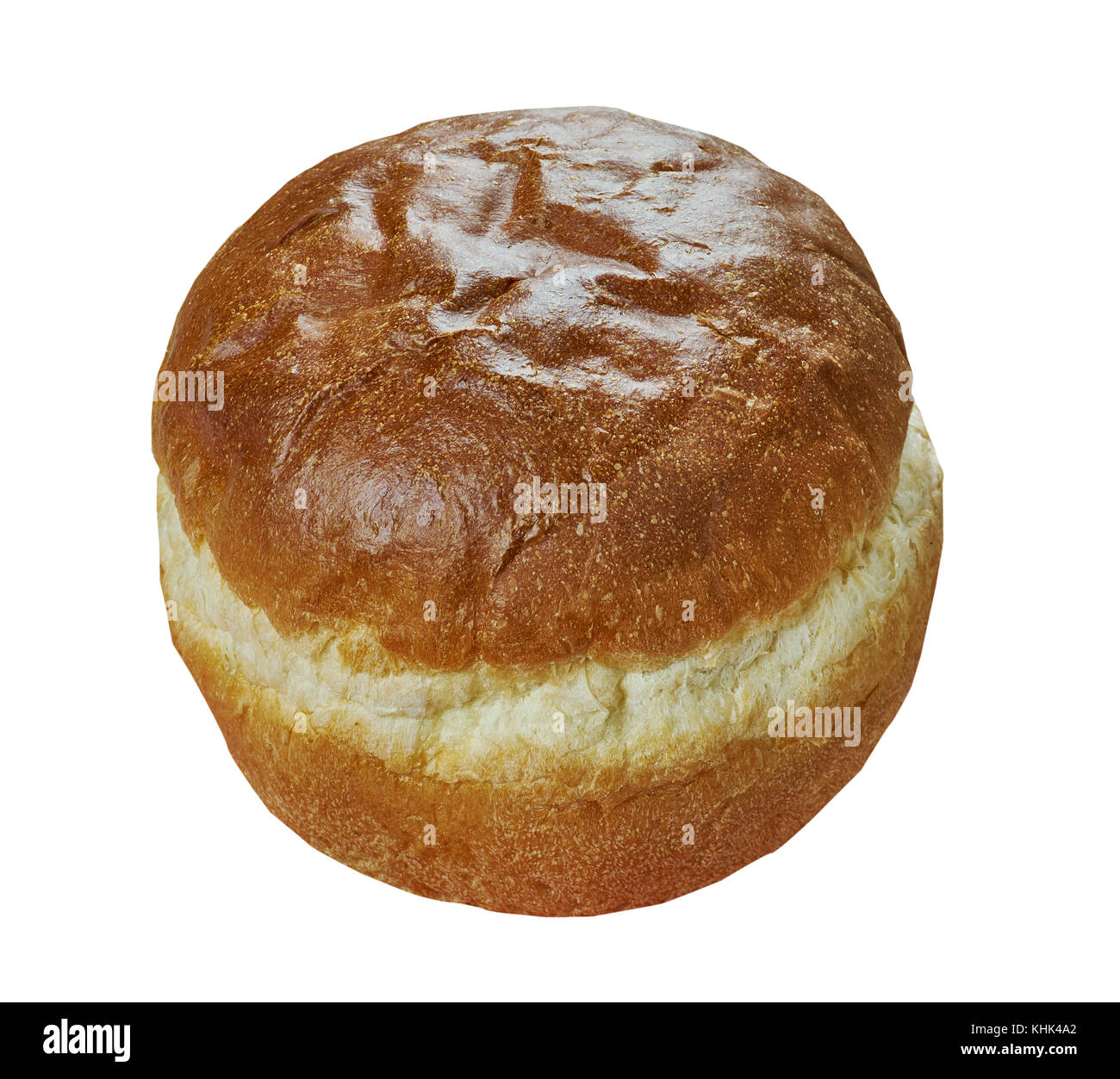 Russian northern traditional round bread - karavai, studio close up ...