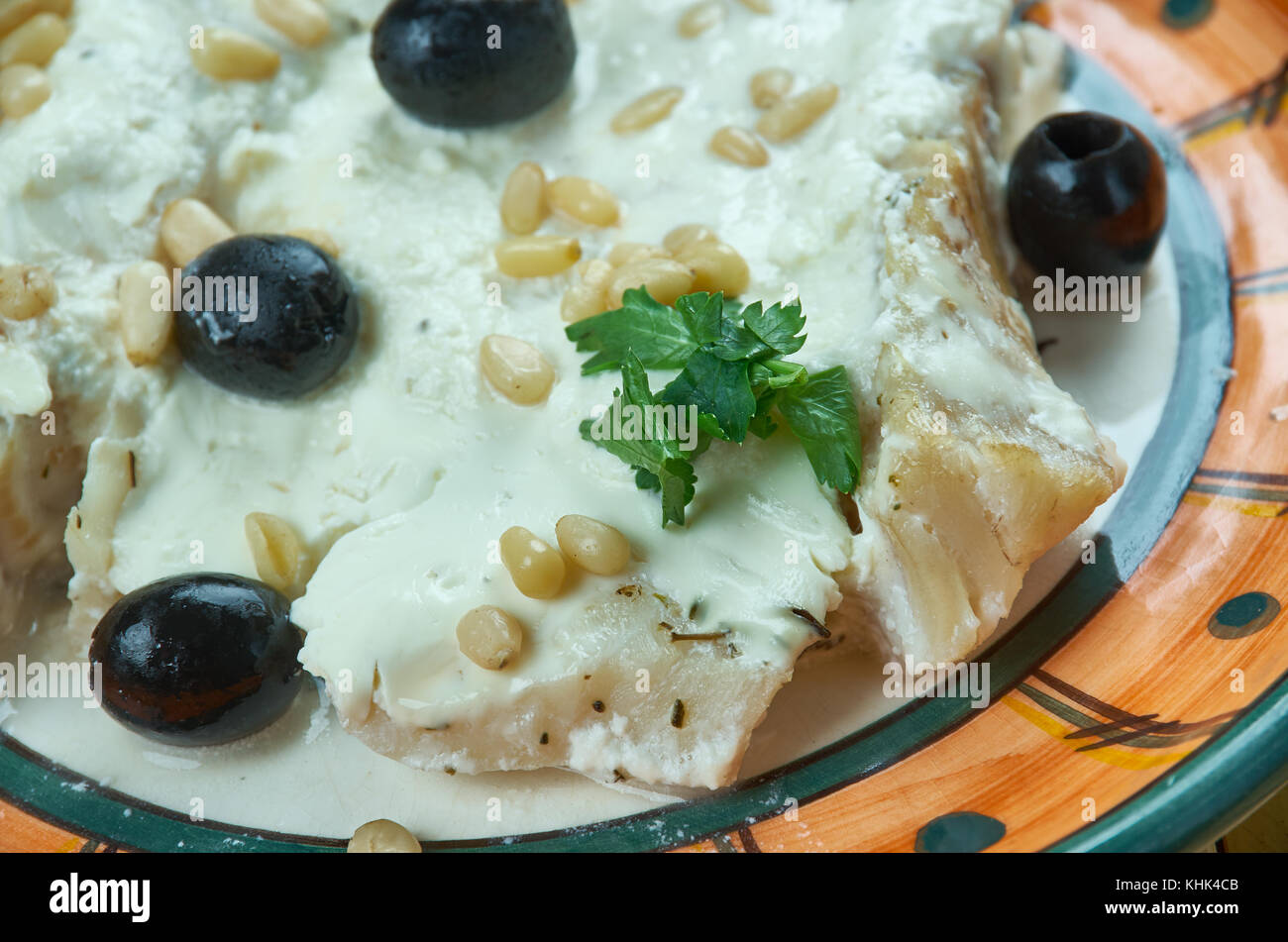Middle Eastern Baked Fish with Tahini Sauce and Toasted Pine Nuts ...