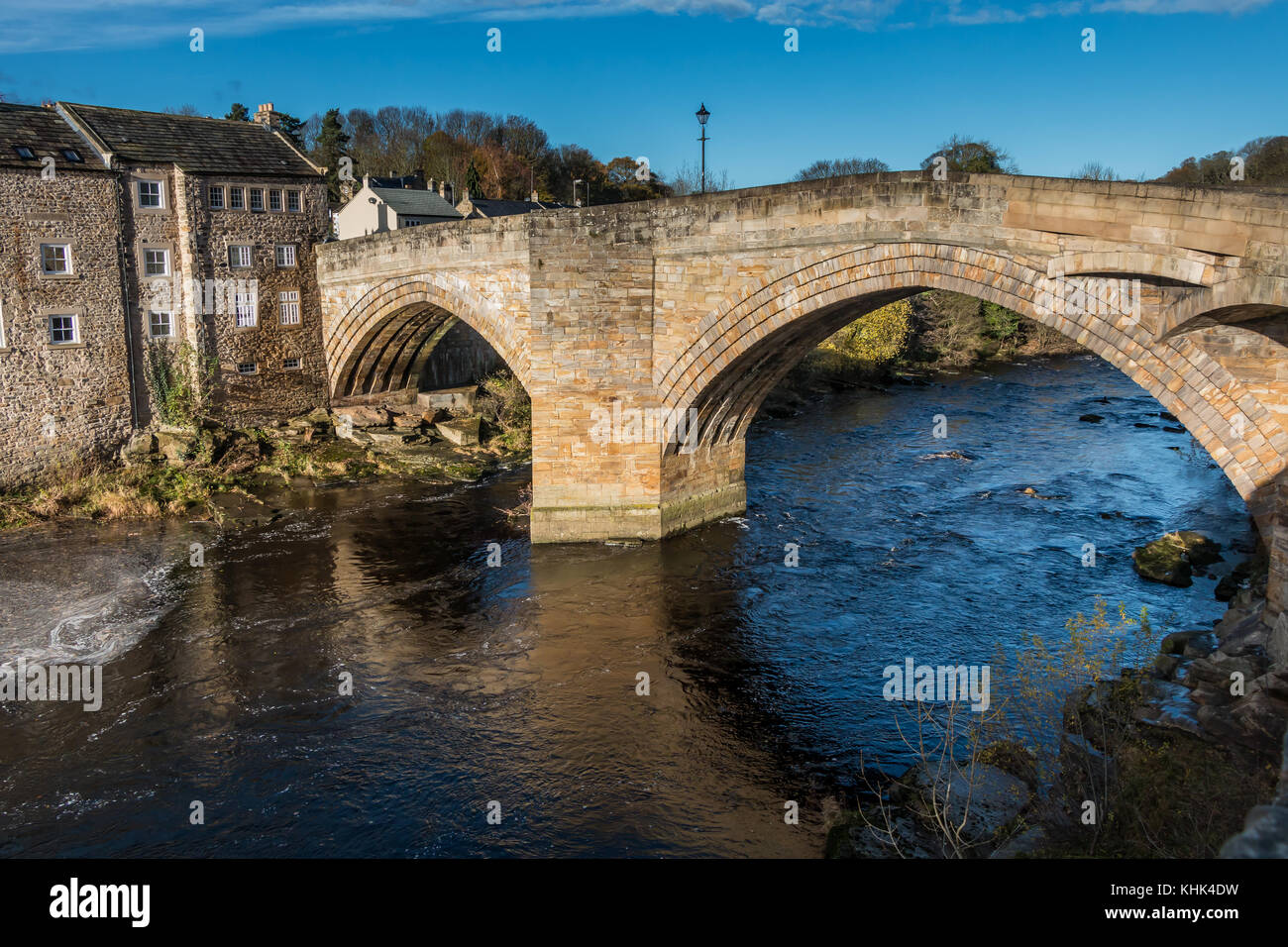 County Bridge over the River Tees at Barnard Castle, County Durham ...