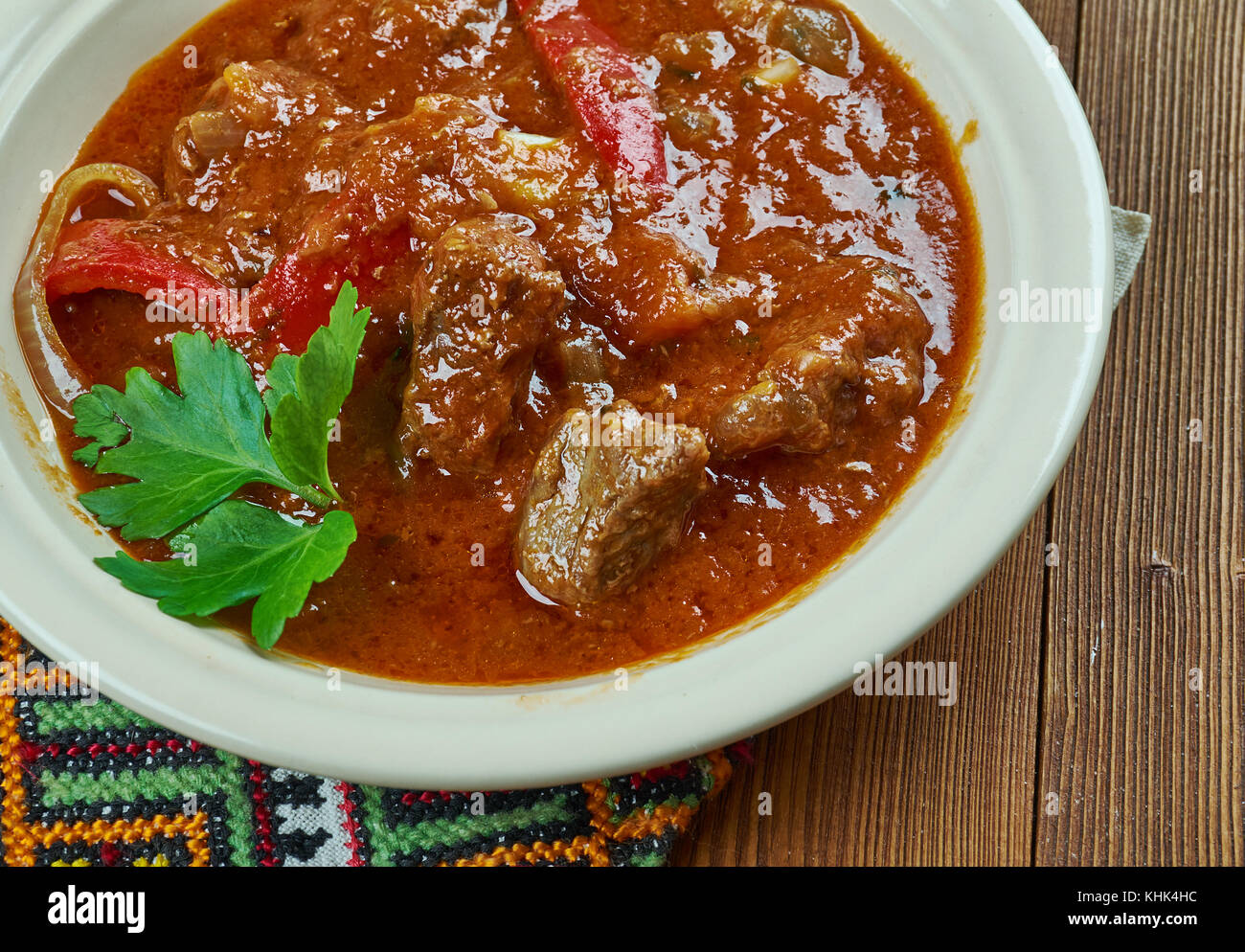Transcarpathian Bohrach - meat goulash close up Stock Photo - Alamy