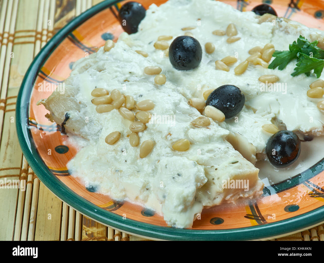 Middle Eastern Baked Fish with Tahini Sauce and Toasted Pine Nuts ...