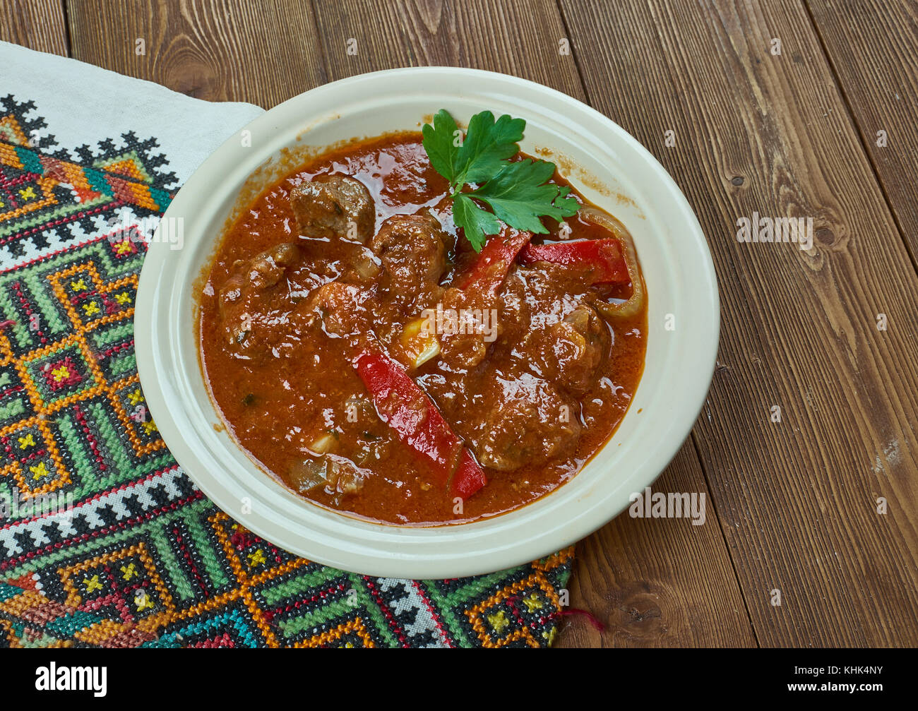 Transcarpathian Bohrach - meat goulash close up Stock Photo - Alamy