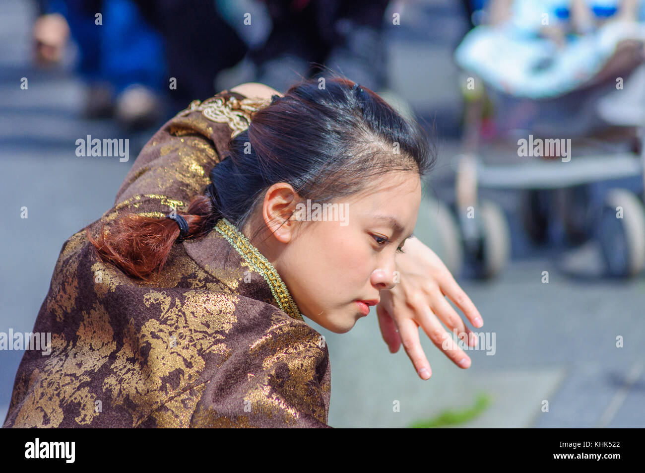 Female member of the Hsu Chen Wei Production Dance Company performs The ...