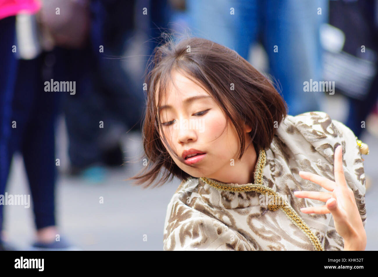 Female member of the Hsu Chen Wei Production Dance Company performs The ...