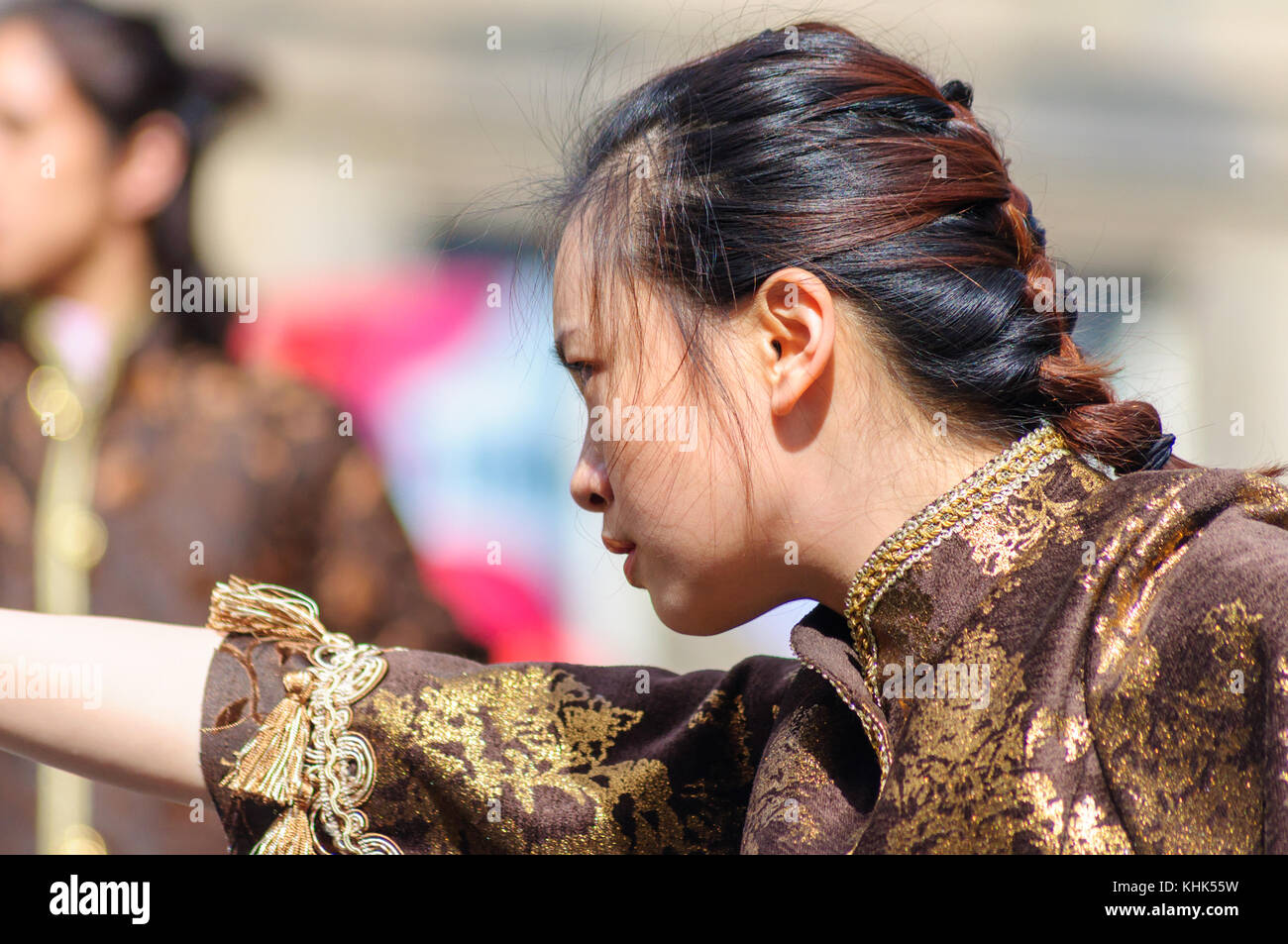 Female member of the Hsu Chen Wei Production Dance Company performs The ...