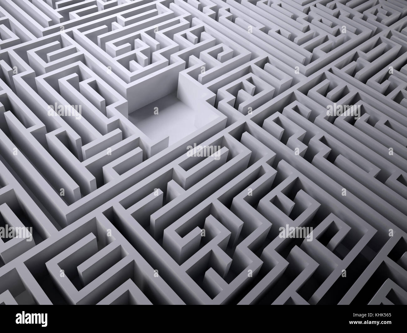labyrinth maze with empty space inside, 3d illustration Stock Photo - Alamy