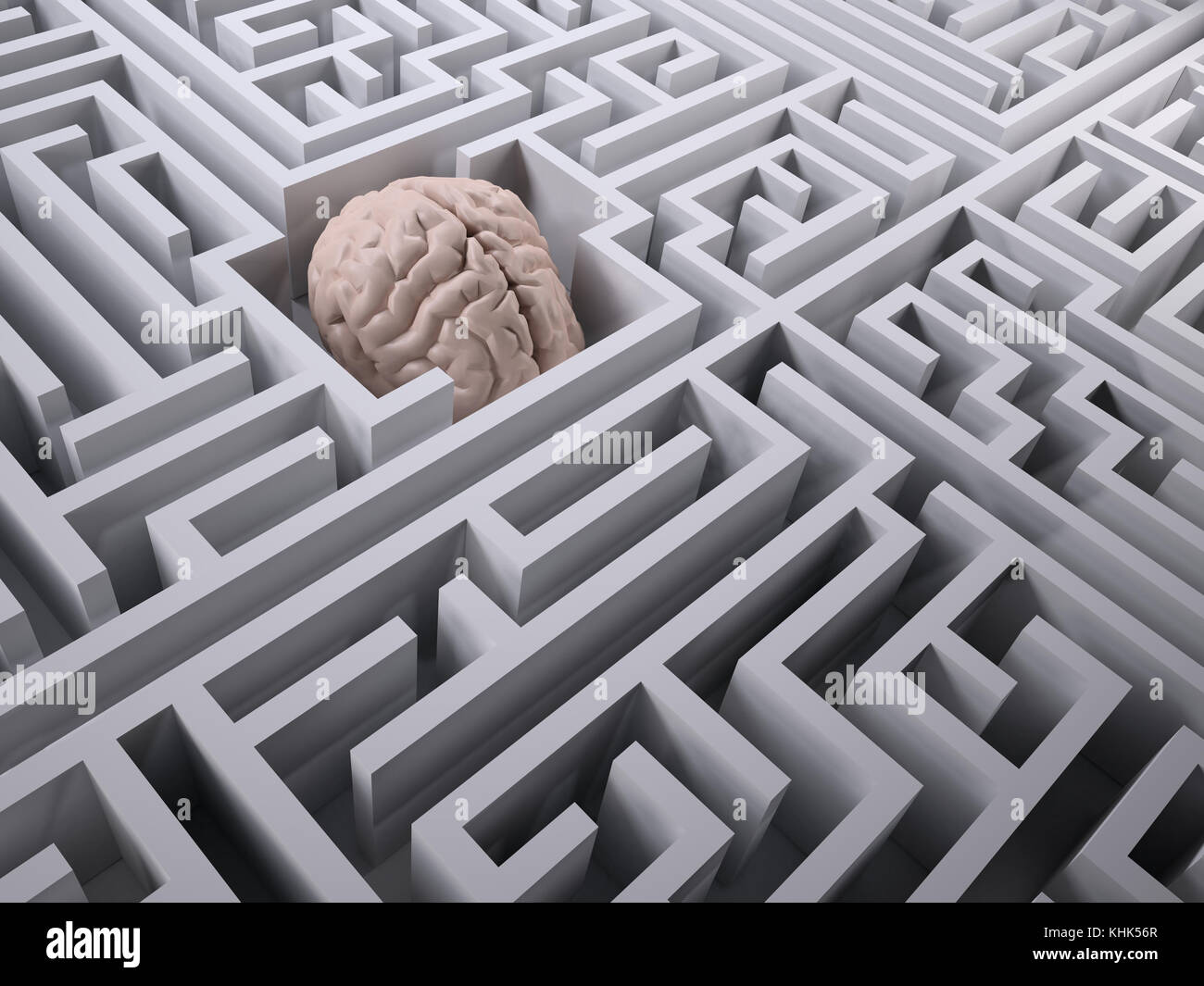 human brain in the labyrinth maze, 3d illustration Stock Photo - Alamy