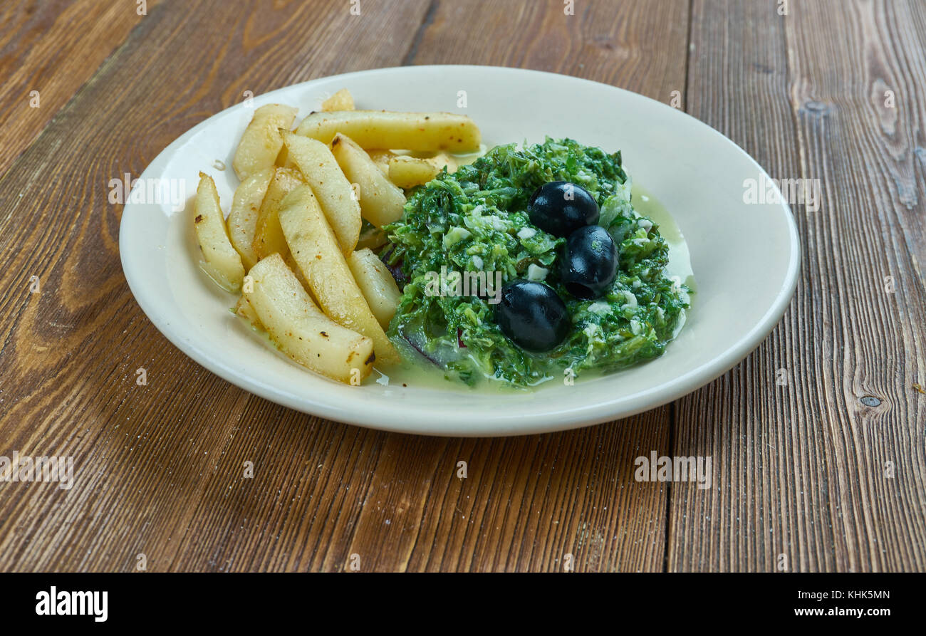 Ndole - Cameroonian dish consisting of stewed nuts, ndoleh and fish or ...