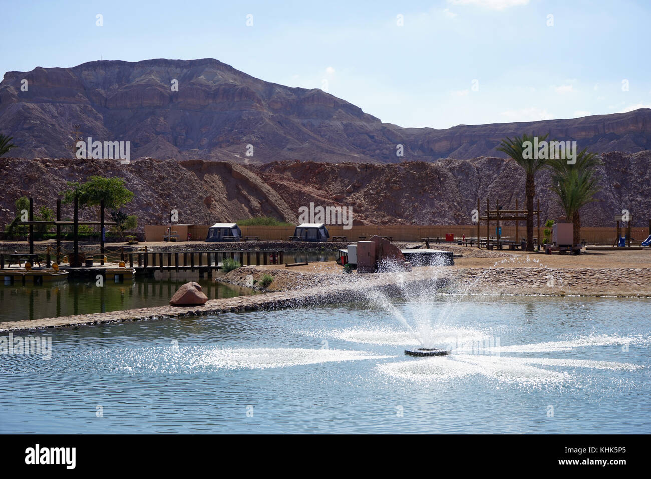 Fountain in Timna oasis in Negev desert, Israel Stock Photo - Alamy