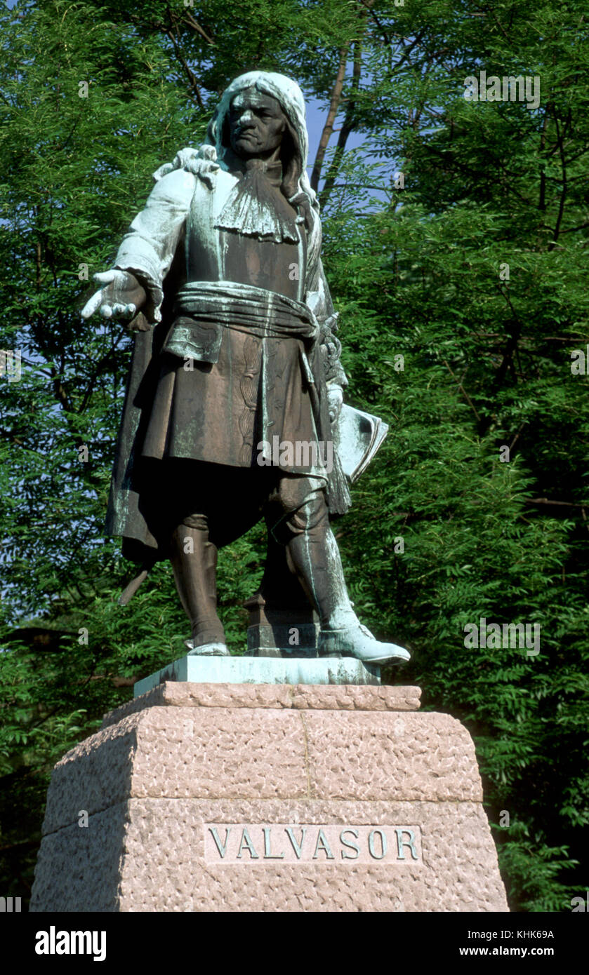 Slowenien, Ljubljana, Bronzestatue des slowenischen Universalgelehrten ...