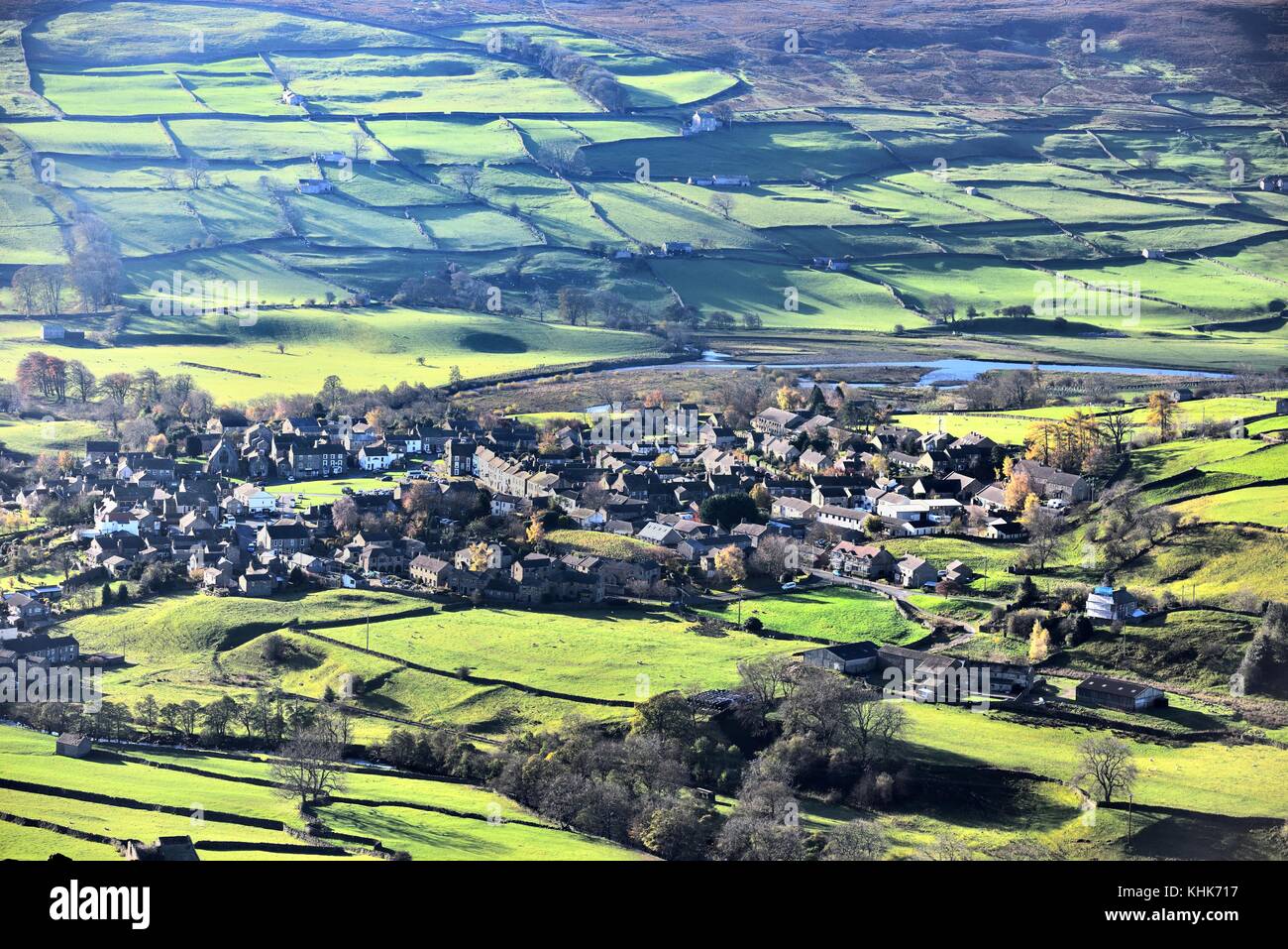 Reeth seen from above Stock Photo - Alamy