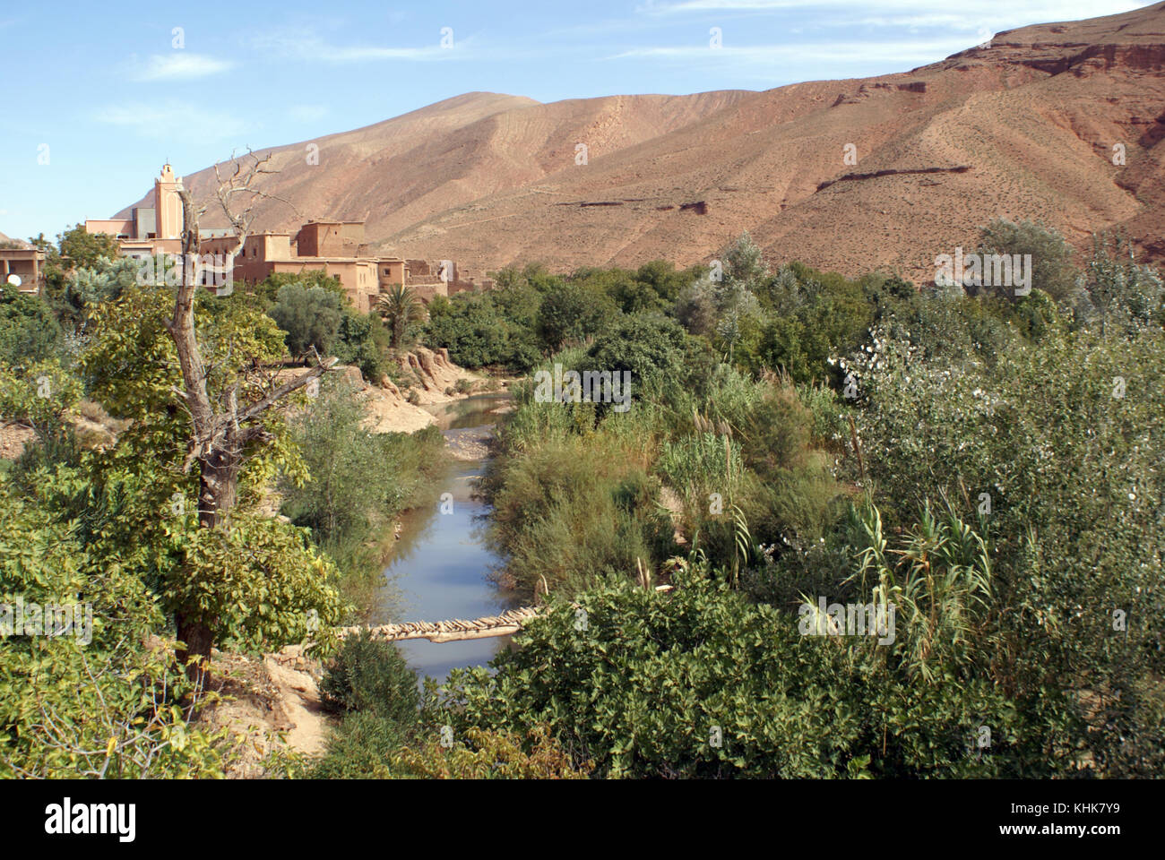 Valley with river and bridge in Morocco Stock Photo - Alamy