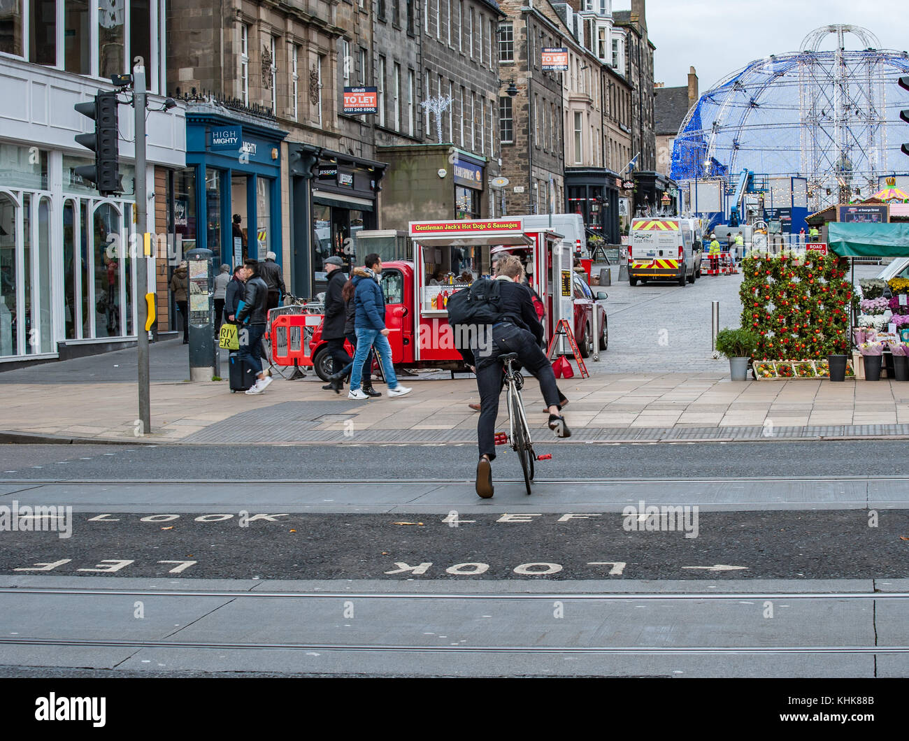 Edinburgh princess street tram hi-res stock photography and images - Alamy