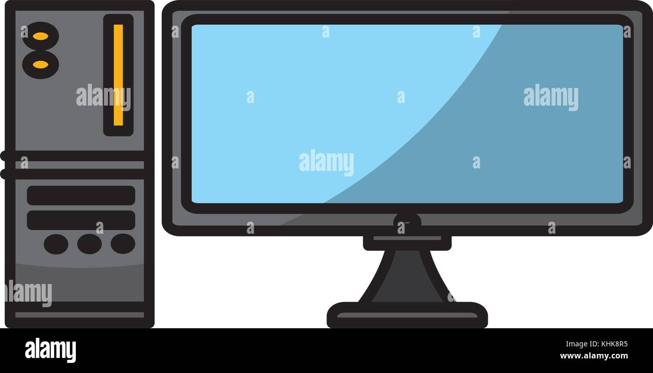 Desk computer technology Stock Vector Image & Art - Alamy