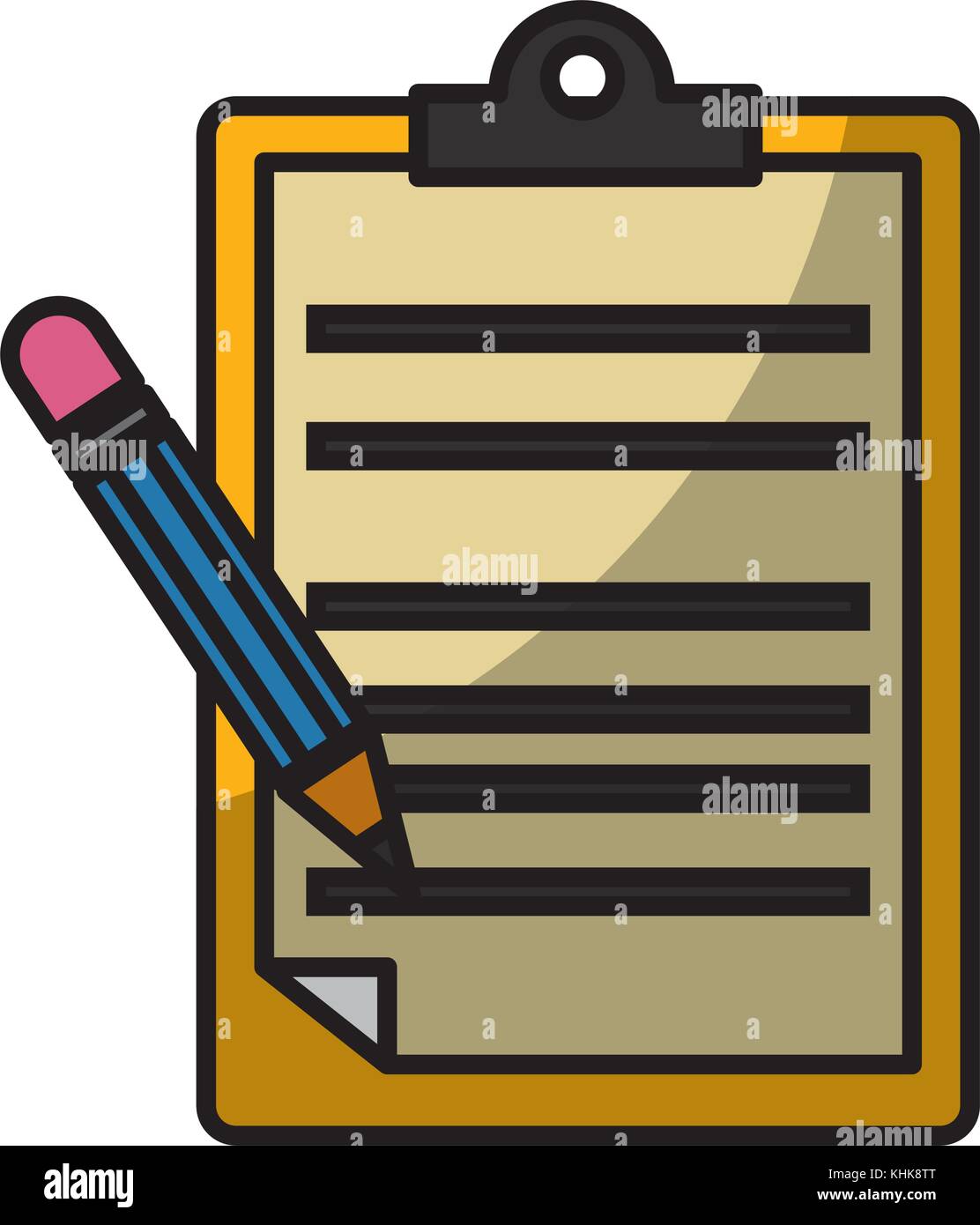 Document board with pencil Stock Vector Image & Art - Alamy