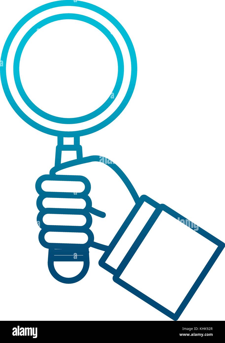 Hand with magnifying Stock Vector Image & Art - Alamy