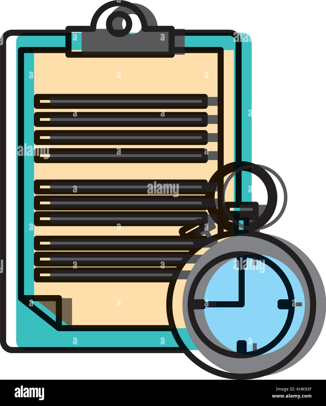 Document board and timer Stock Vector Image & Art - Alamy
