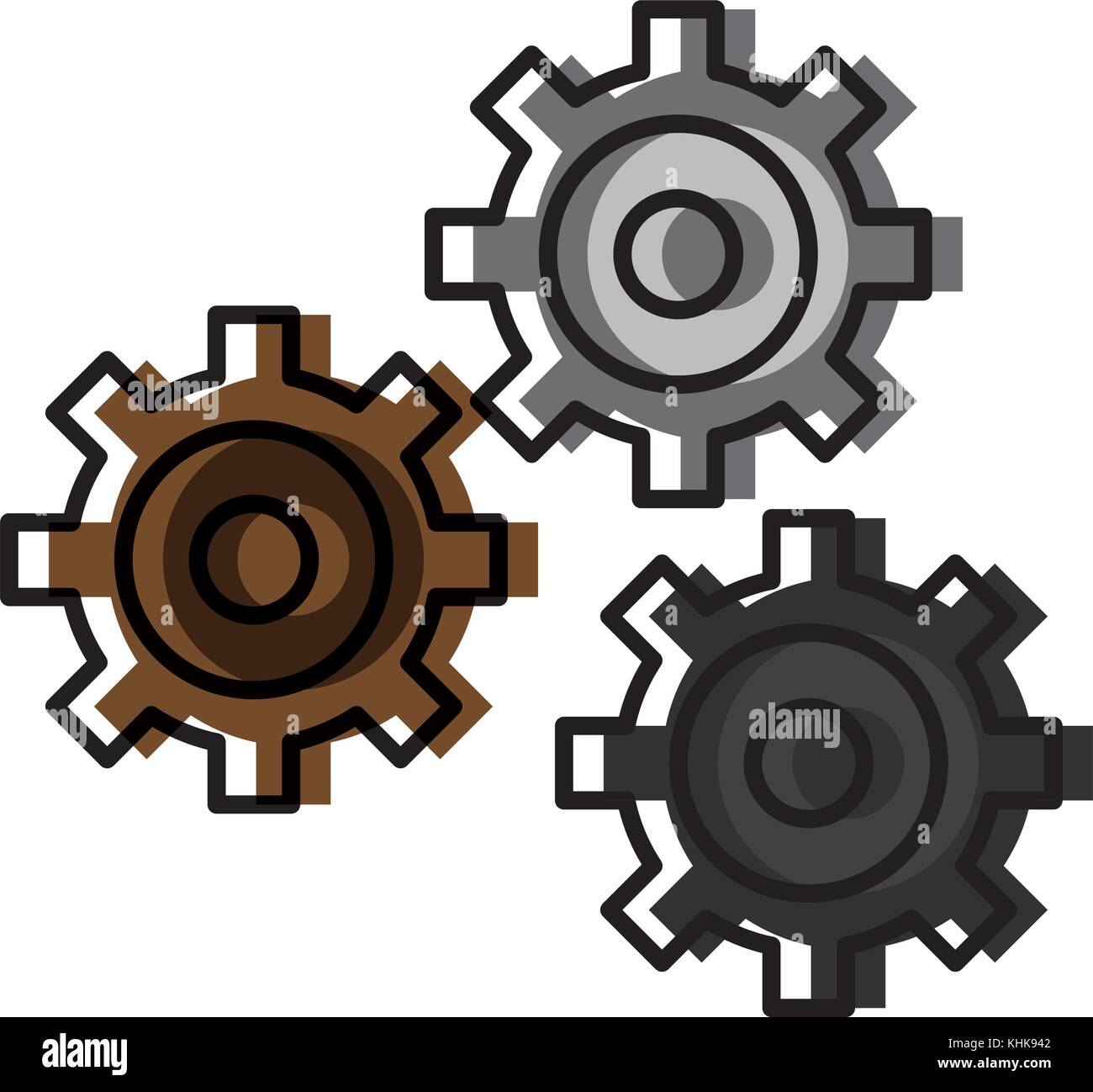 Gears machinery pieces Stock Vector Image & Art - Alamy