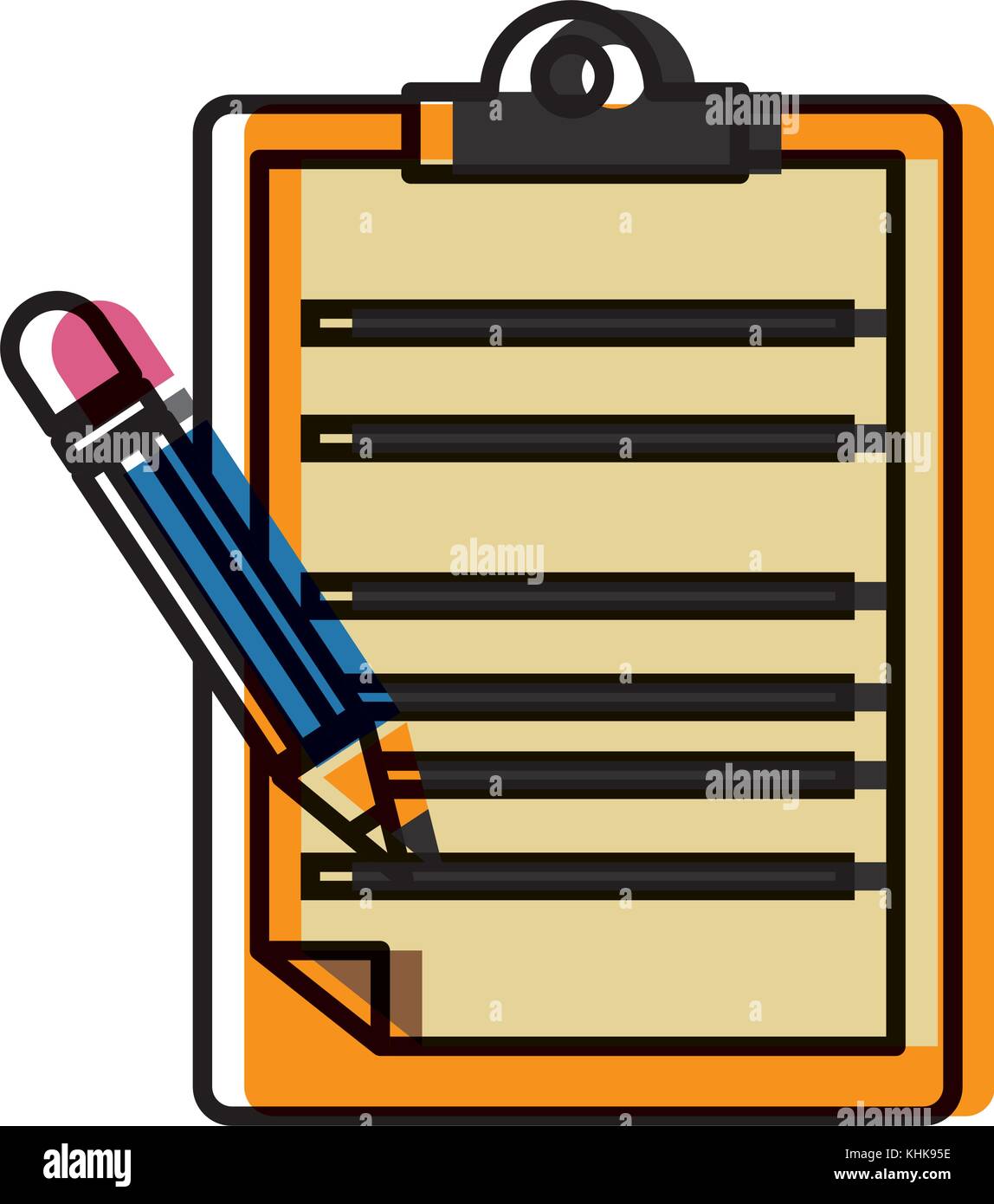 Document board with pencil Stock Vector Image & Art - Alamy