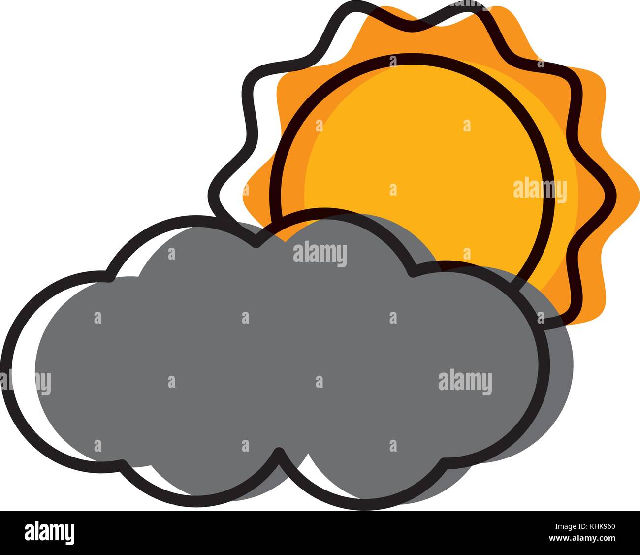 Sun and cloud Stock Vector Image & Art - Alamy