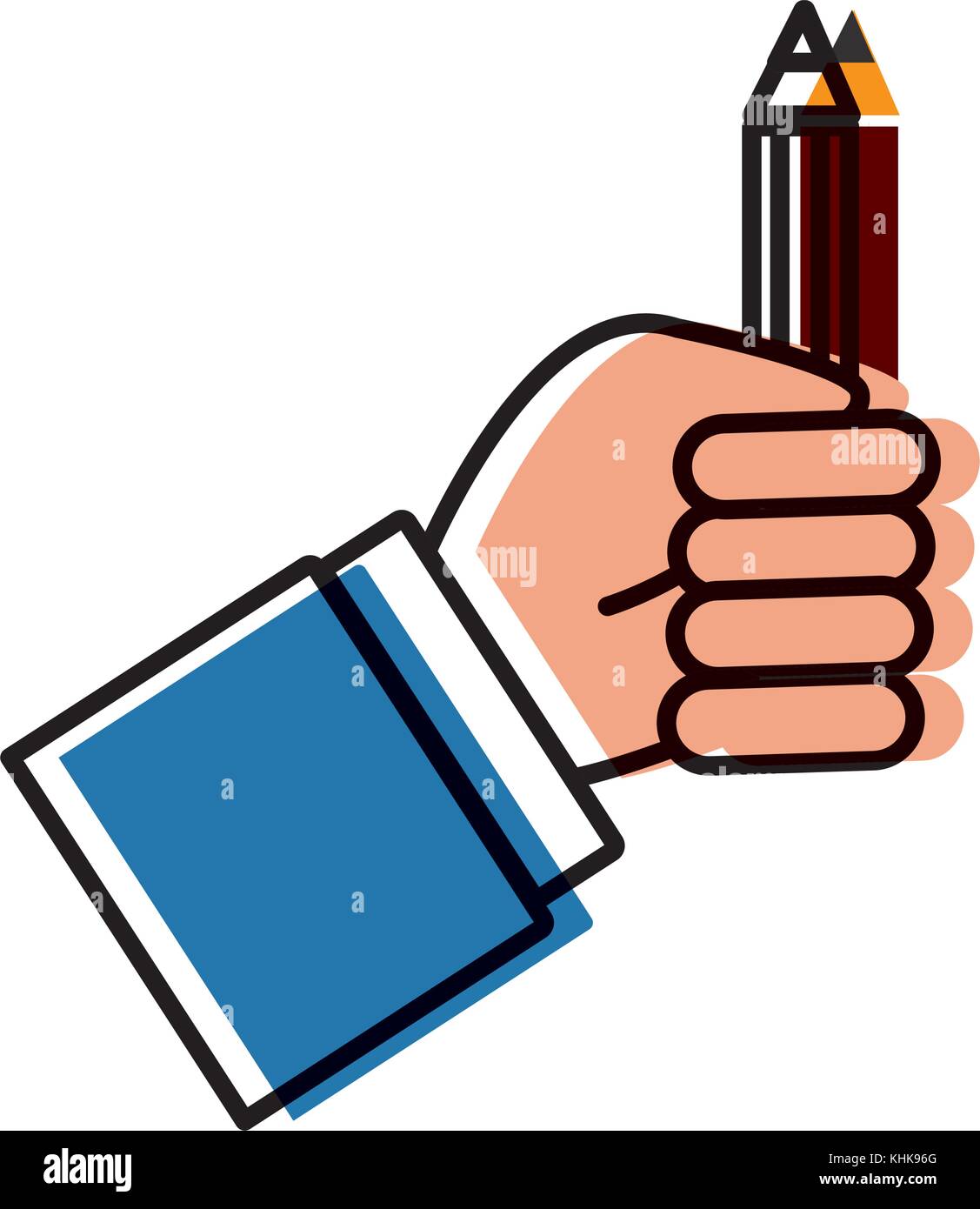 Hand with pencil Stock Vector Image & Art - Alamy