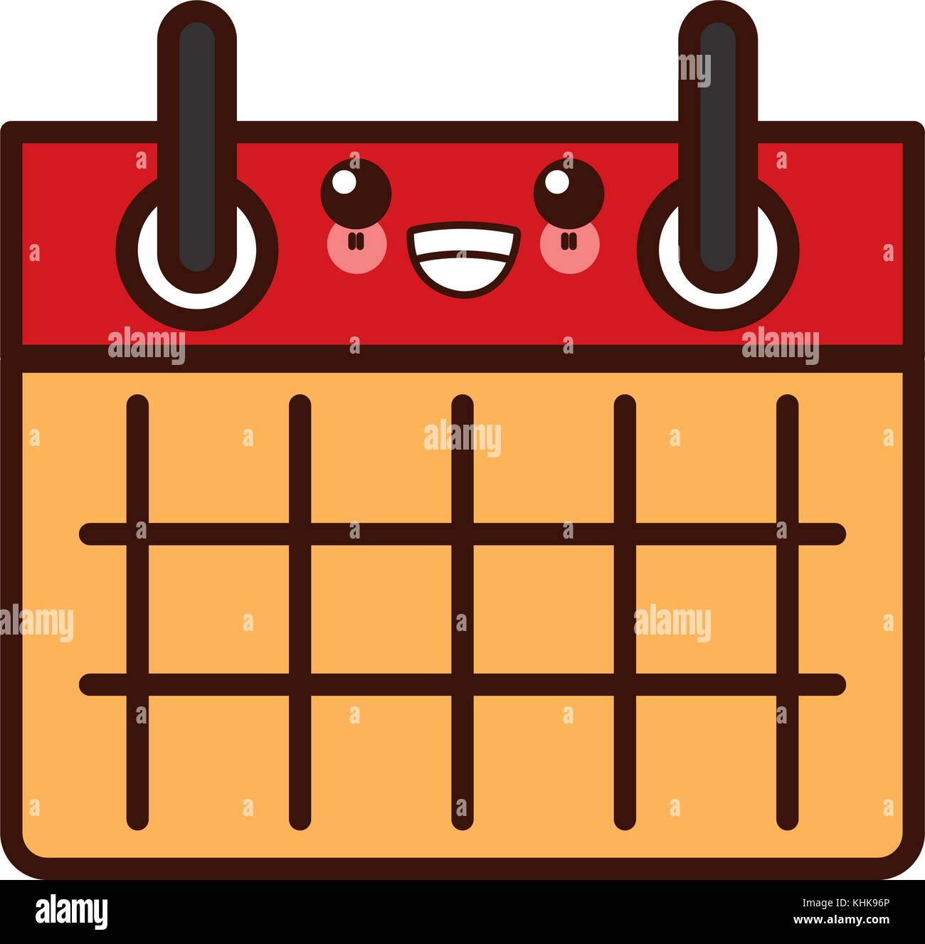 Calendar event sheet kawaii cute cartoon Stock Vector Image & Art - Alamy