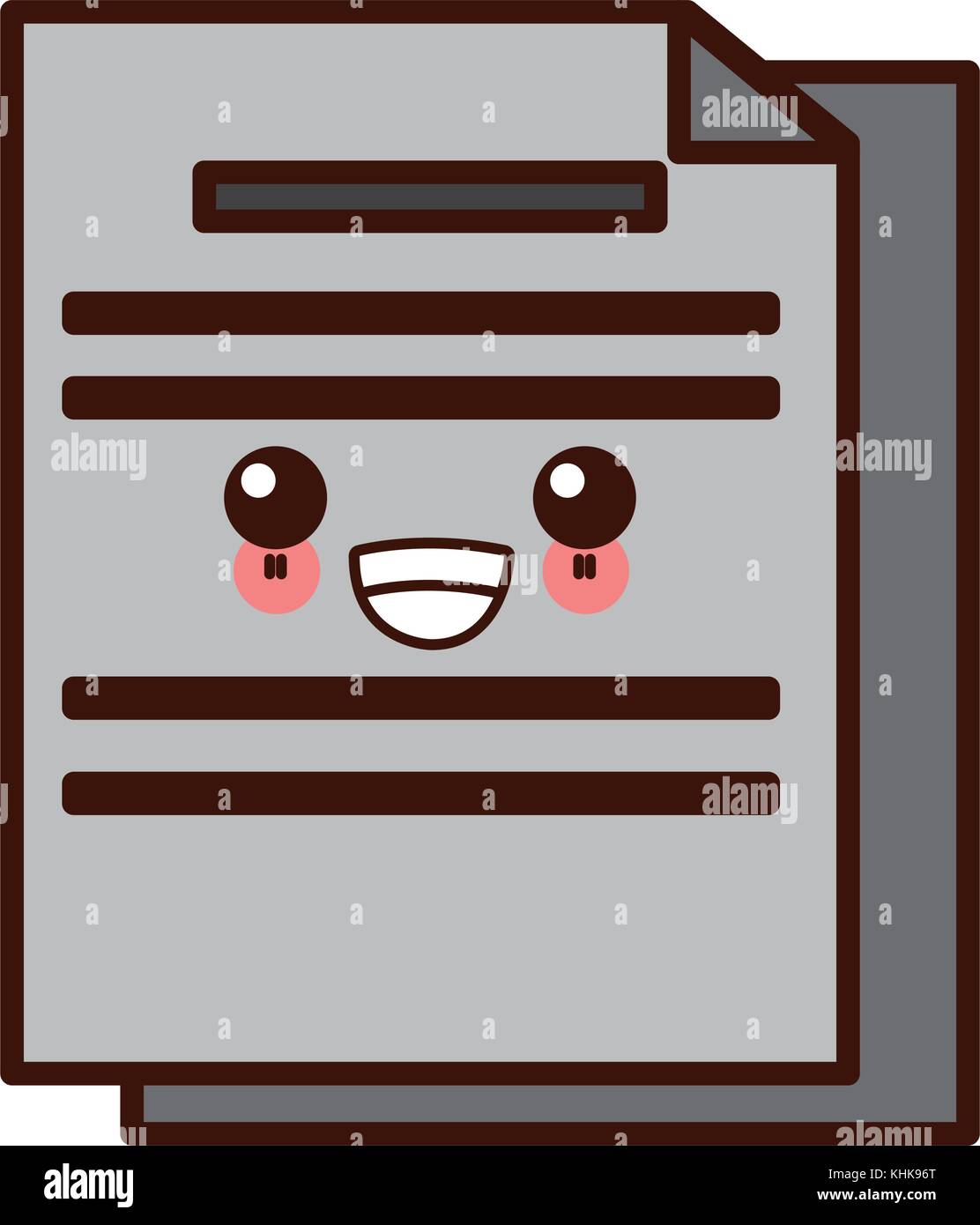 Sheet document symbol kawaii cute cartoon Stock Vector Image & Art - Alamy