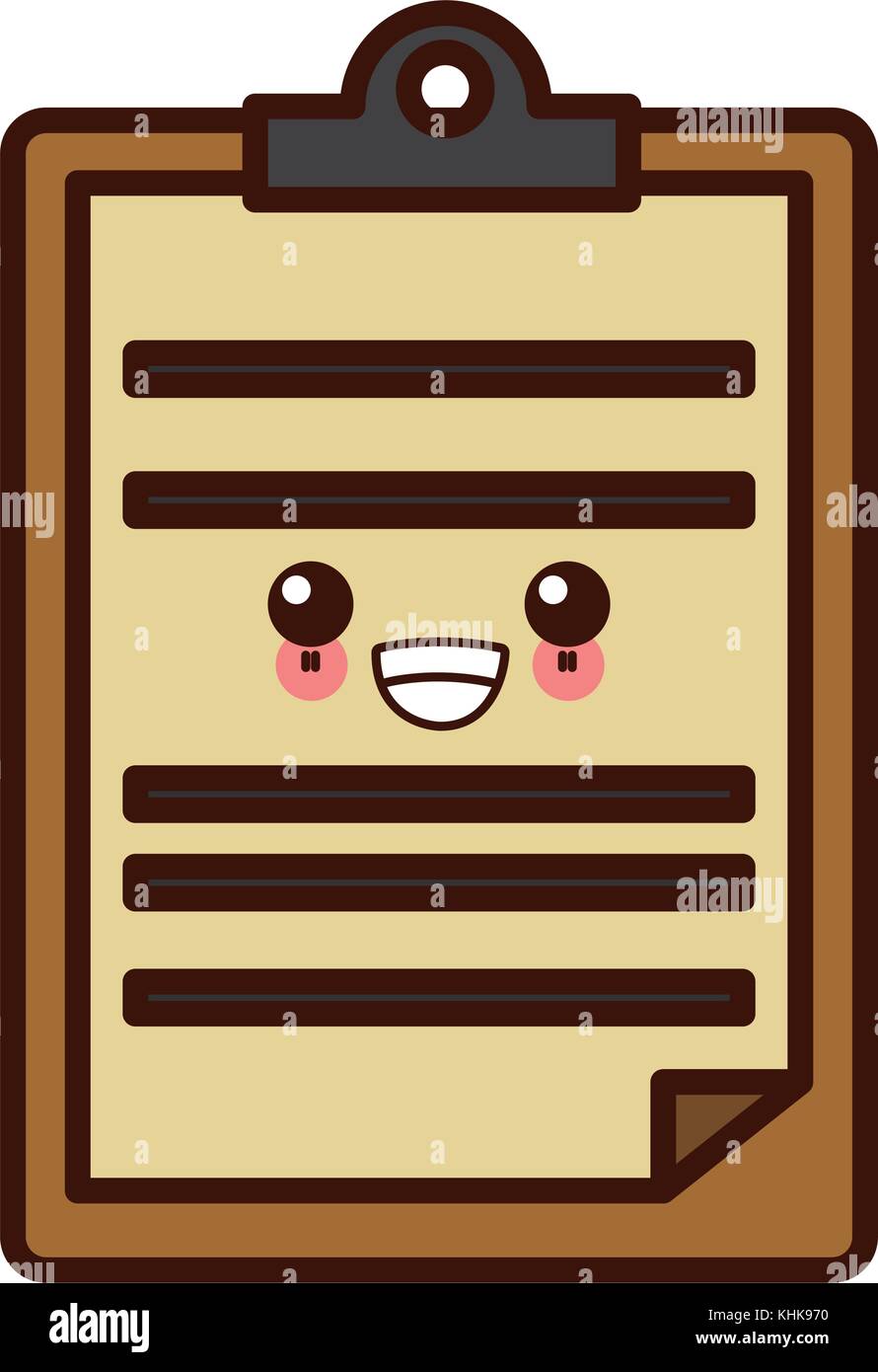 Document board isolated kawaii cute cartoon Stock Vector Image & Art ...