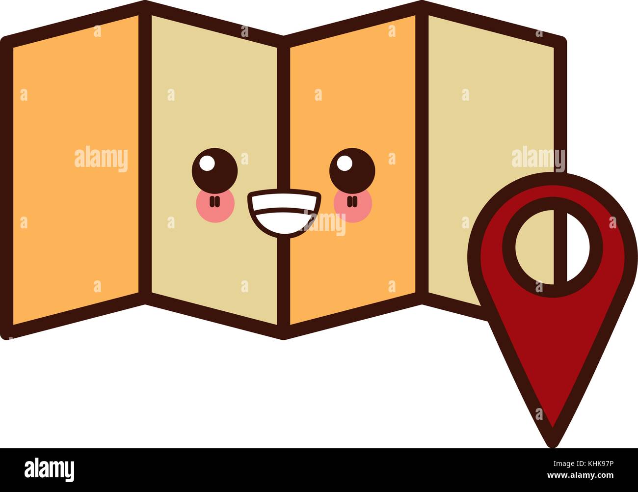 Map location symbol kawaii cute cartoon Stock Vector Image & Art - Alamy