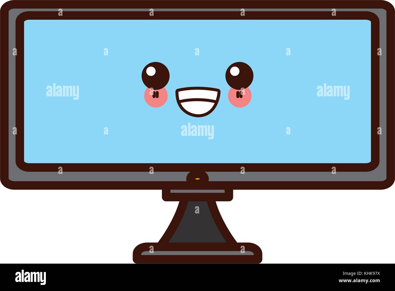 Pc monitor hardware kawaii cute cartoon Stock Vector Image & Art - Alamy