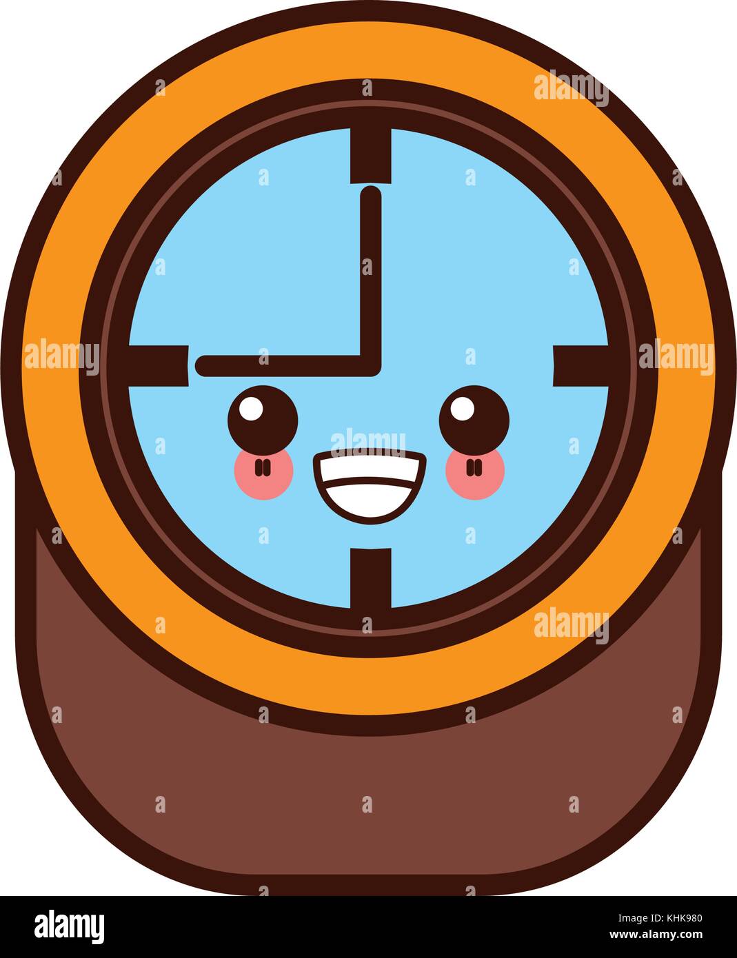 Analog clock time kawaii cute cartoon Stock Vector Image & Art - Alamy