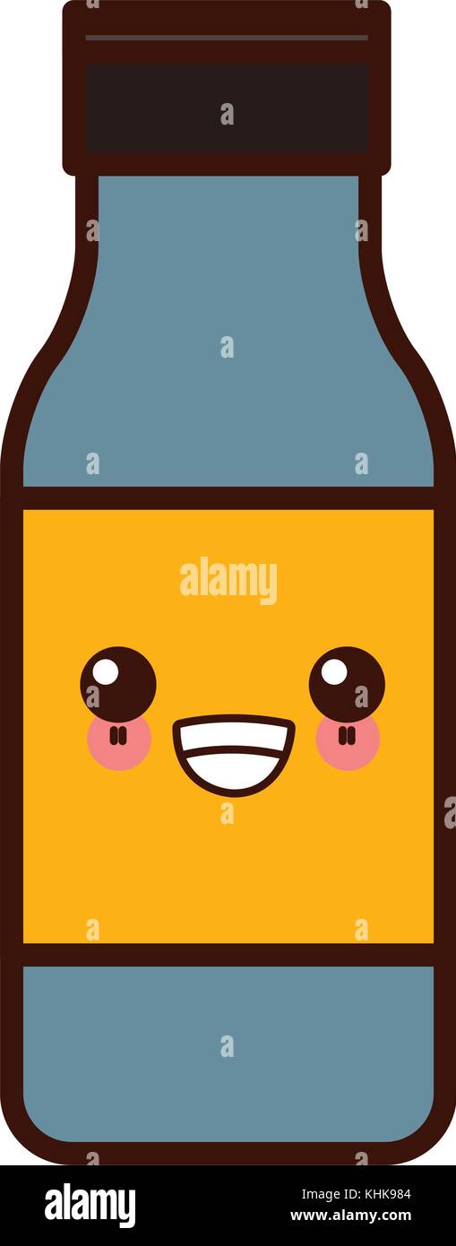 Container bottle isolated kawaii cute cartoon Stock Vector Image & Art ...