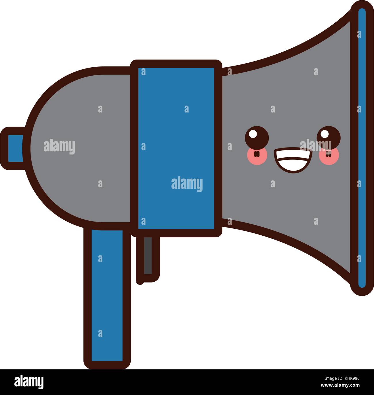 Bullhorn advertising symbol kawaii cute cartoon Stock Vector Image ...