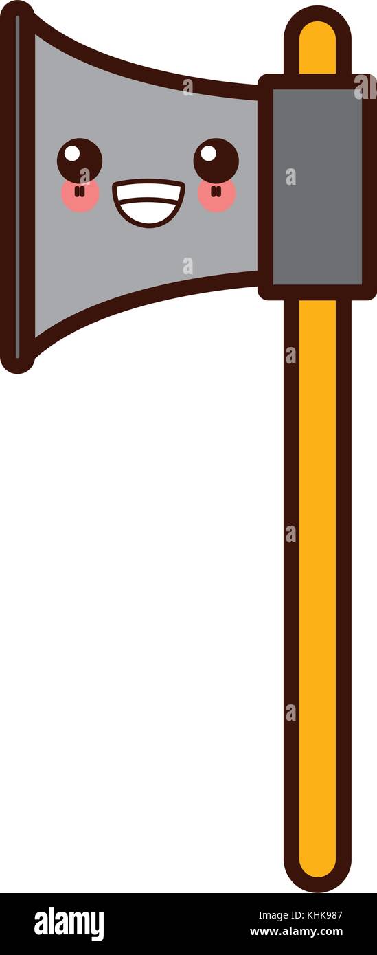 Axe tool symbol kawaii cute cartoon Stock Vector Image & Art - Alamy