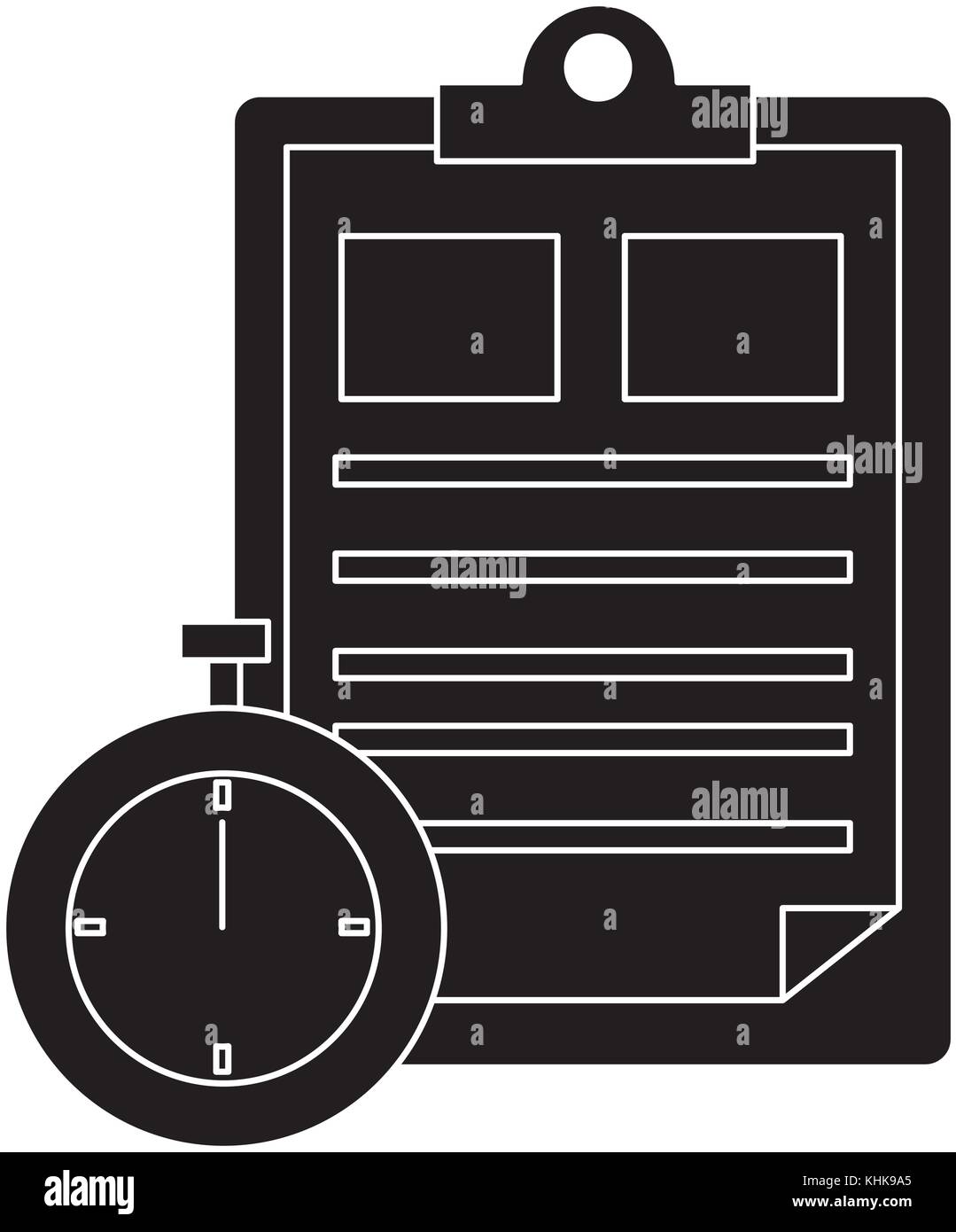 Document board and timer Stock Vector Image & Art - Alamy