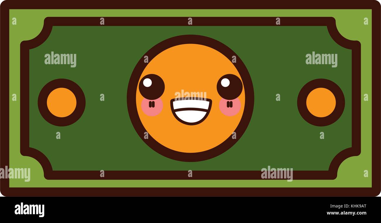 Money bill isolated kawaii cute cartoon Stock Vector Image & Art - Alamy