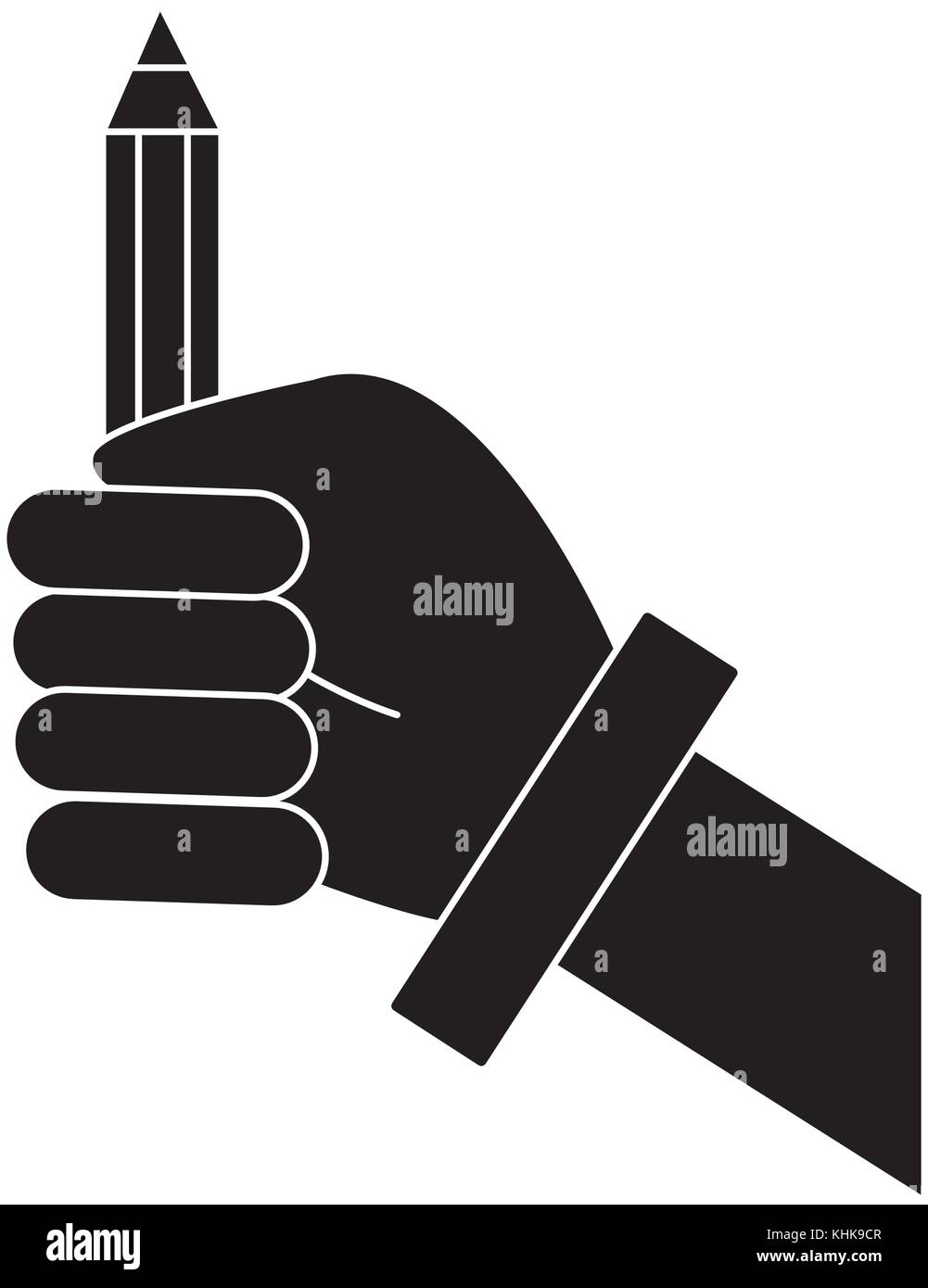 Hand with pencil Stock Vector Image & Art - Alamy